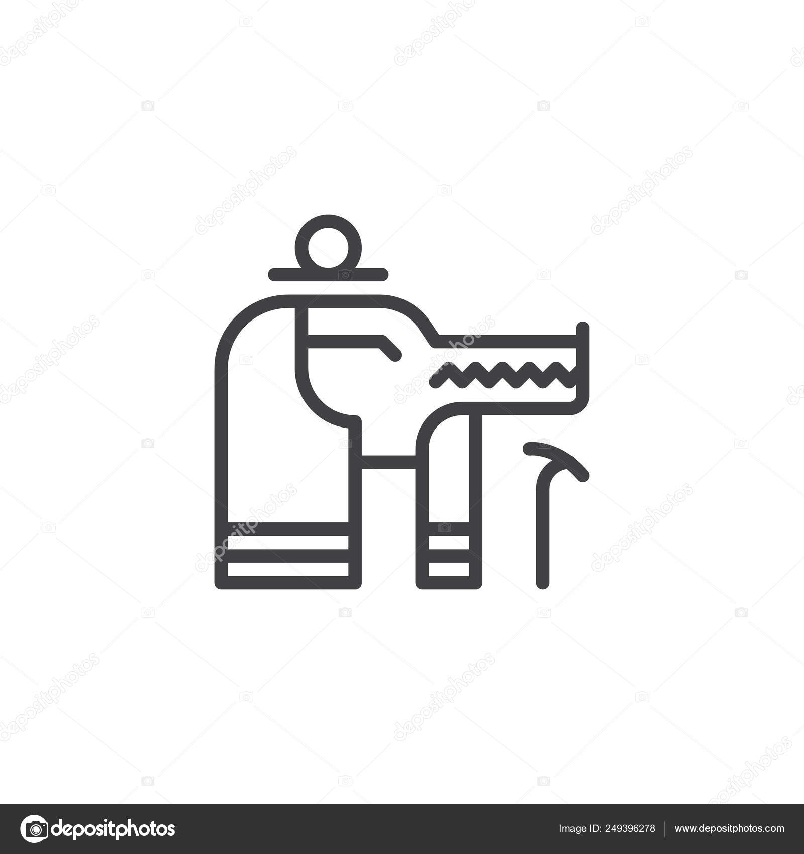 Sobek Egypt God outline icon Stock Vector by ©avicons 249396278
