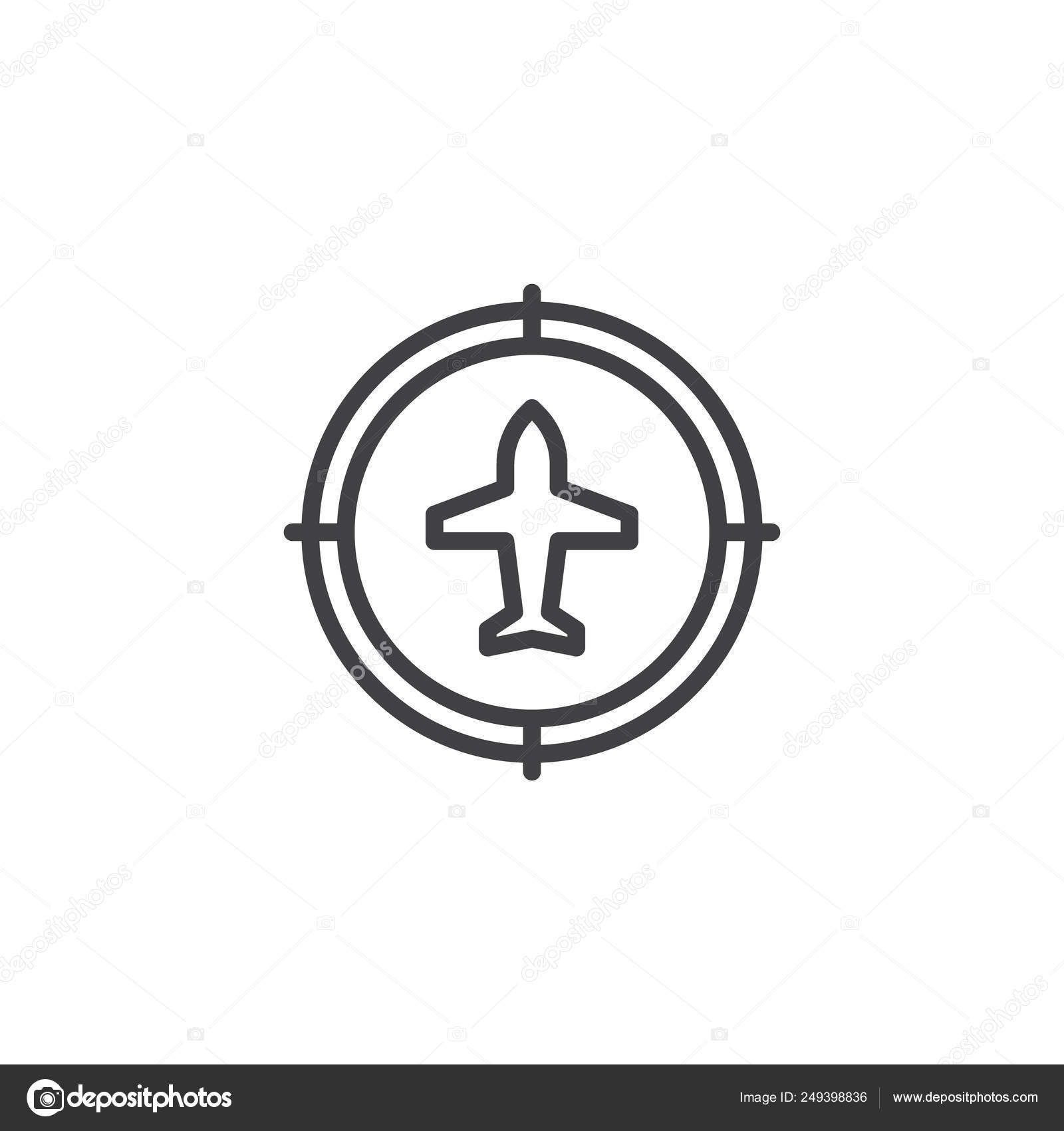 Airplane radar outline icon Stock Vector Image by ©avicons #249398836
