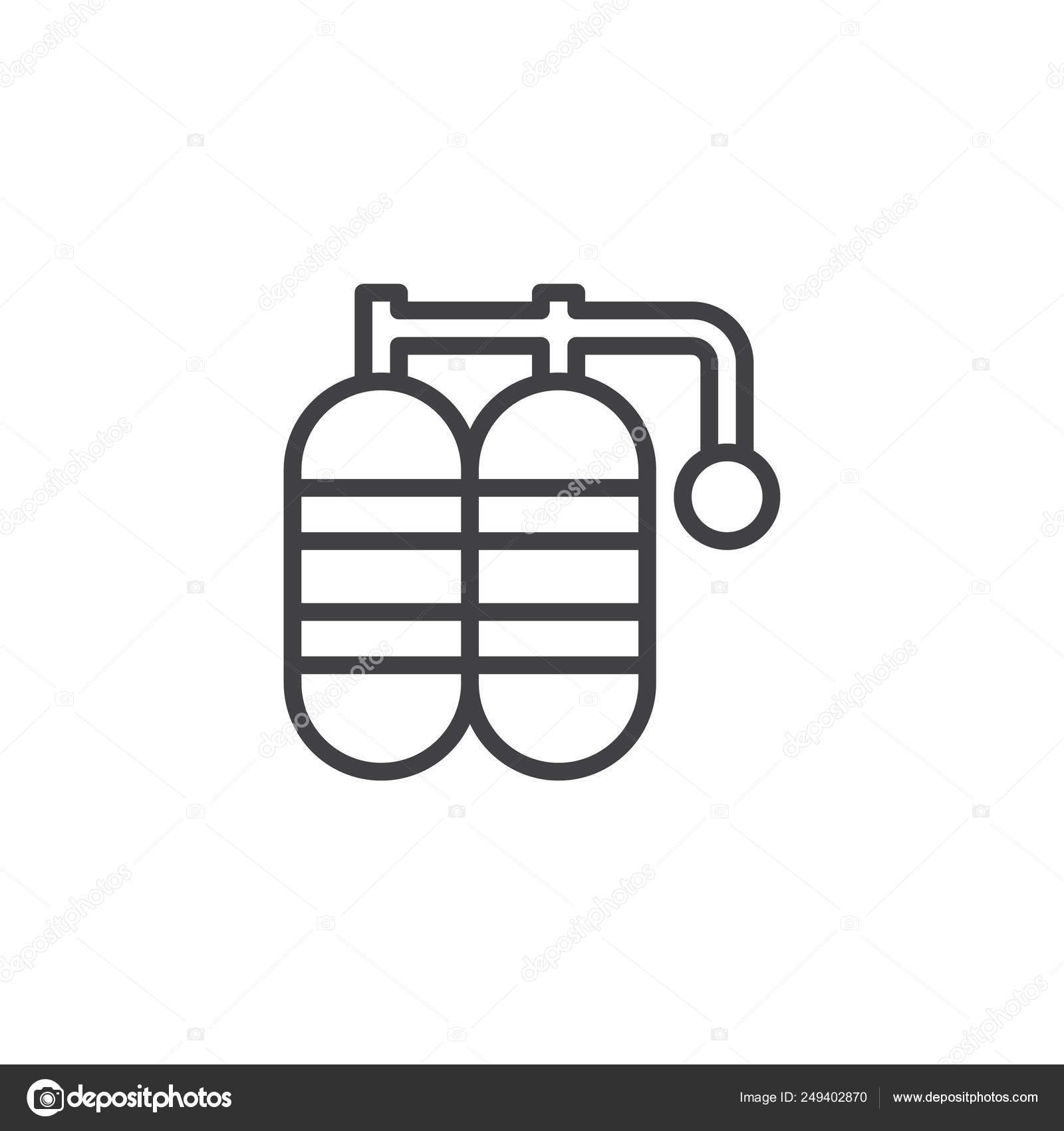 Oxygen Cylinder outline icon Stock Vector Image by ©avicons #249402870