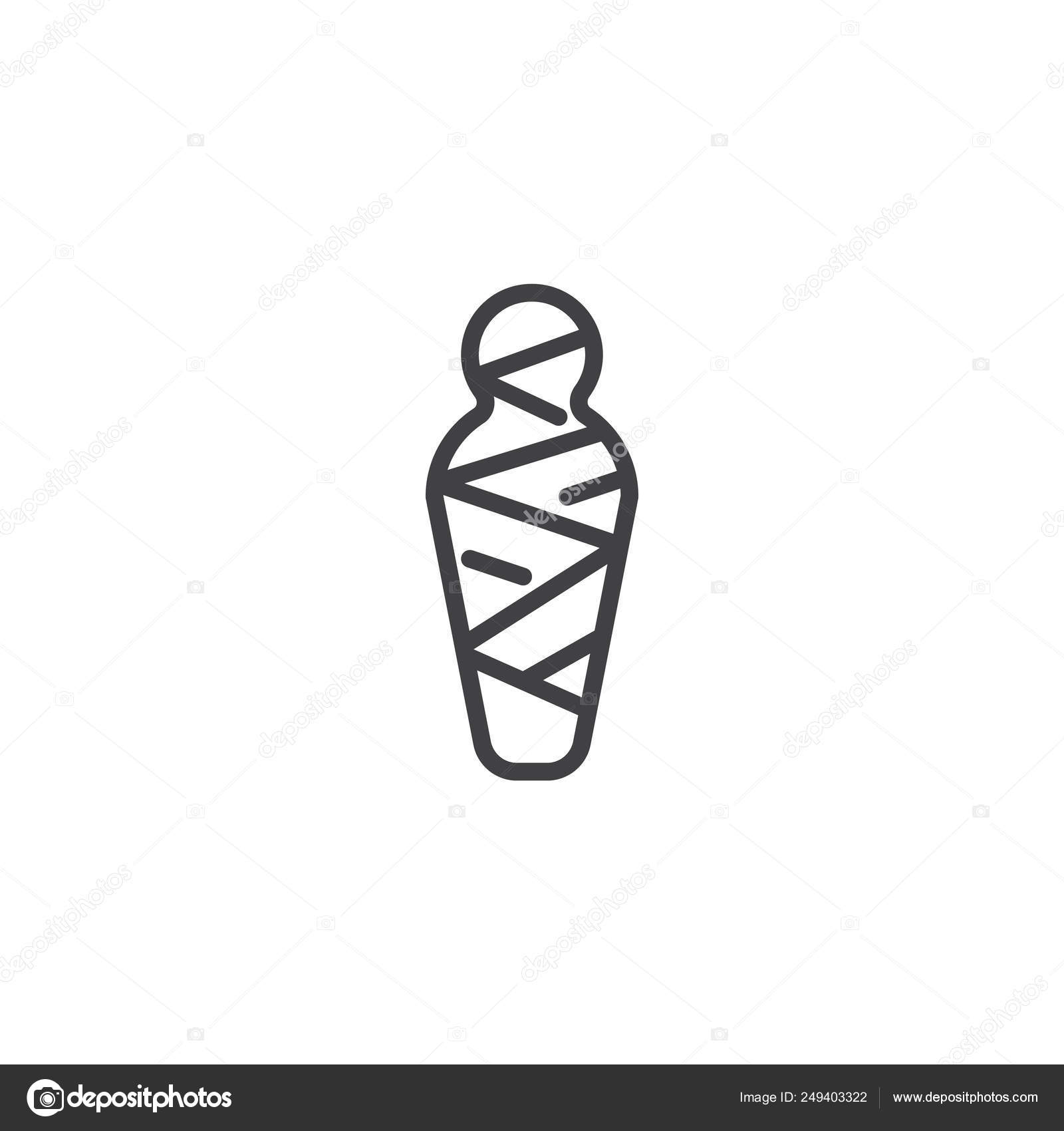 Egyptian Mummy outline icon Stock Vector by ©avicons 249403322
