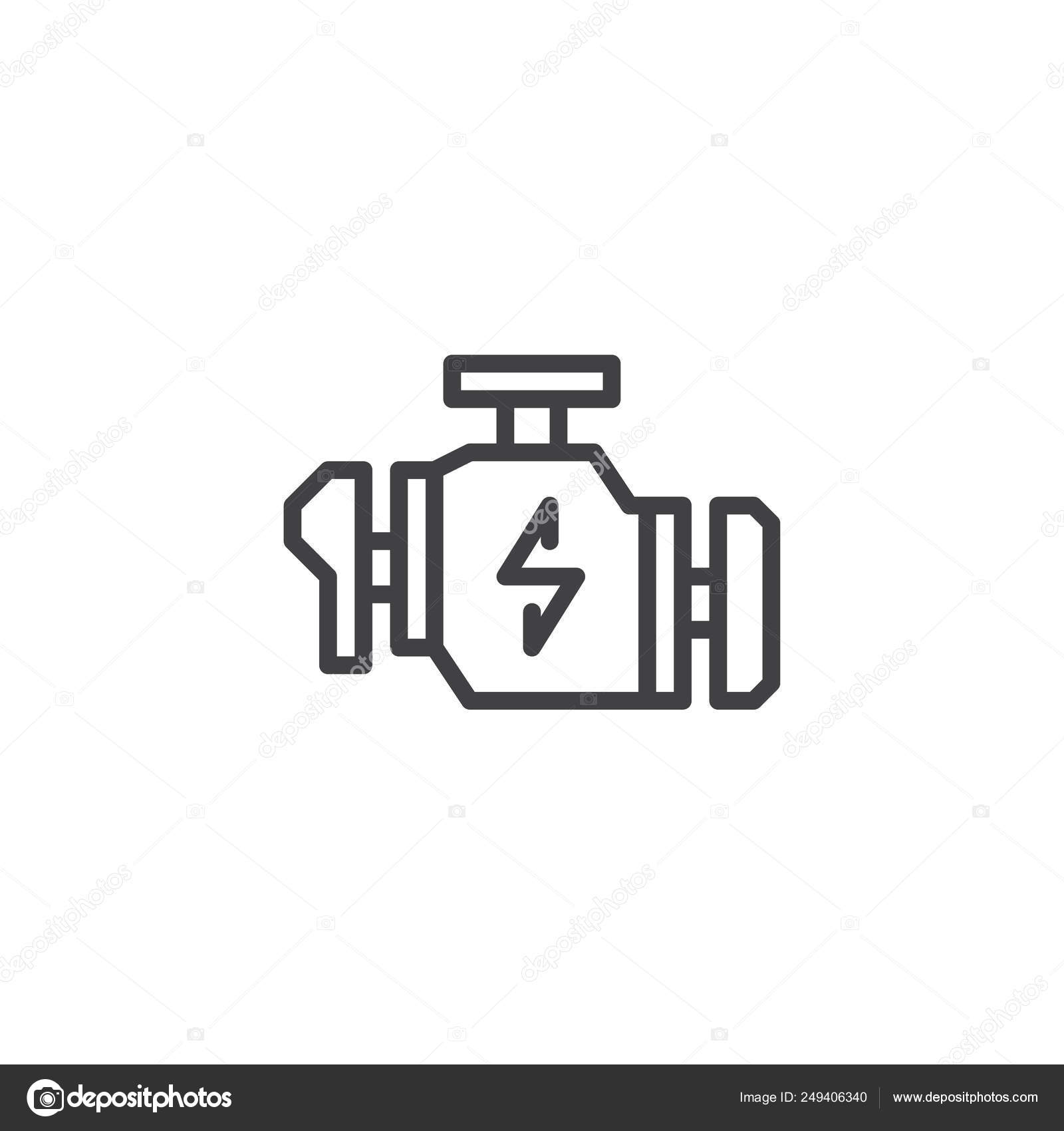 Check engine warning sign outline icon Stock Vector by ©avicons 249406340