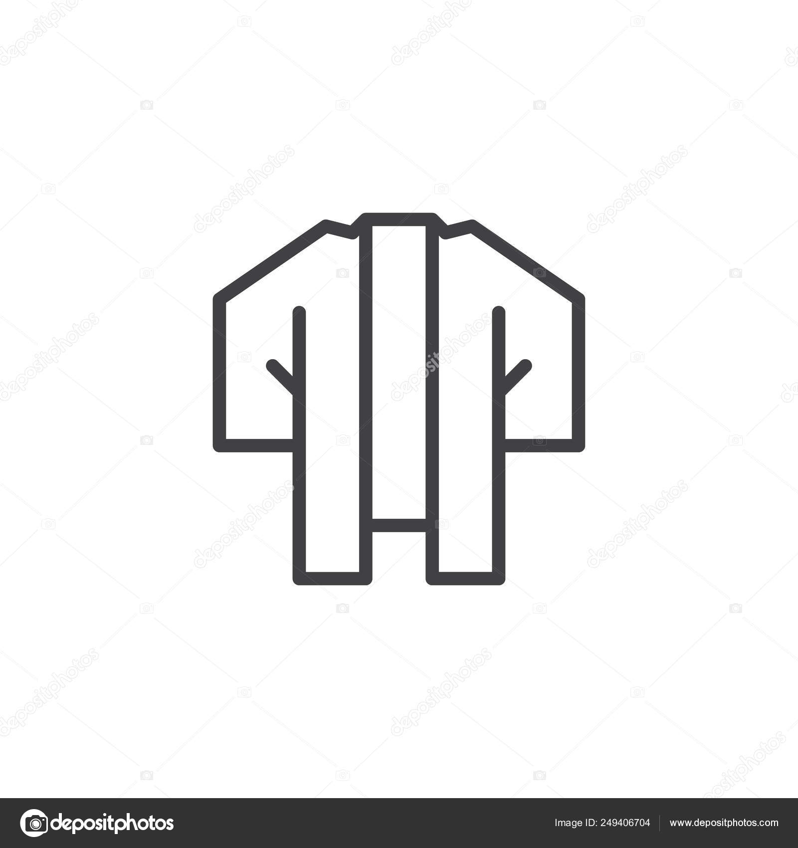 Icono de esquema japonés hakama Haori Vector de stock #249406704 de ©avicons