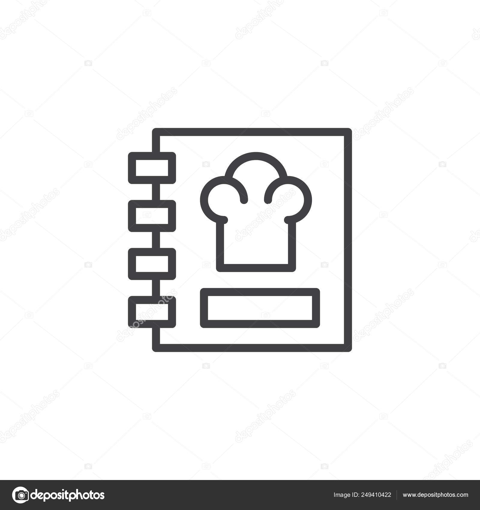 Recipe book outline icon Stock Vector Image by ©avicons #249410422