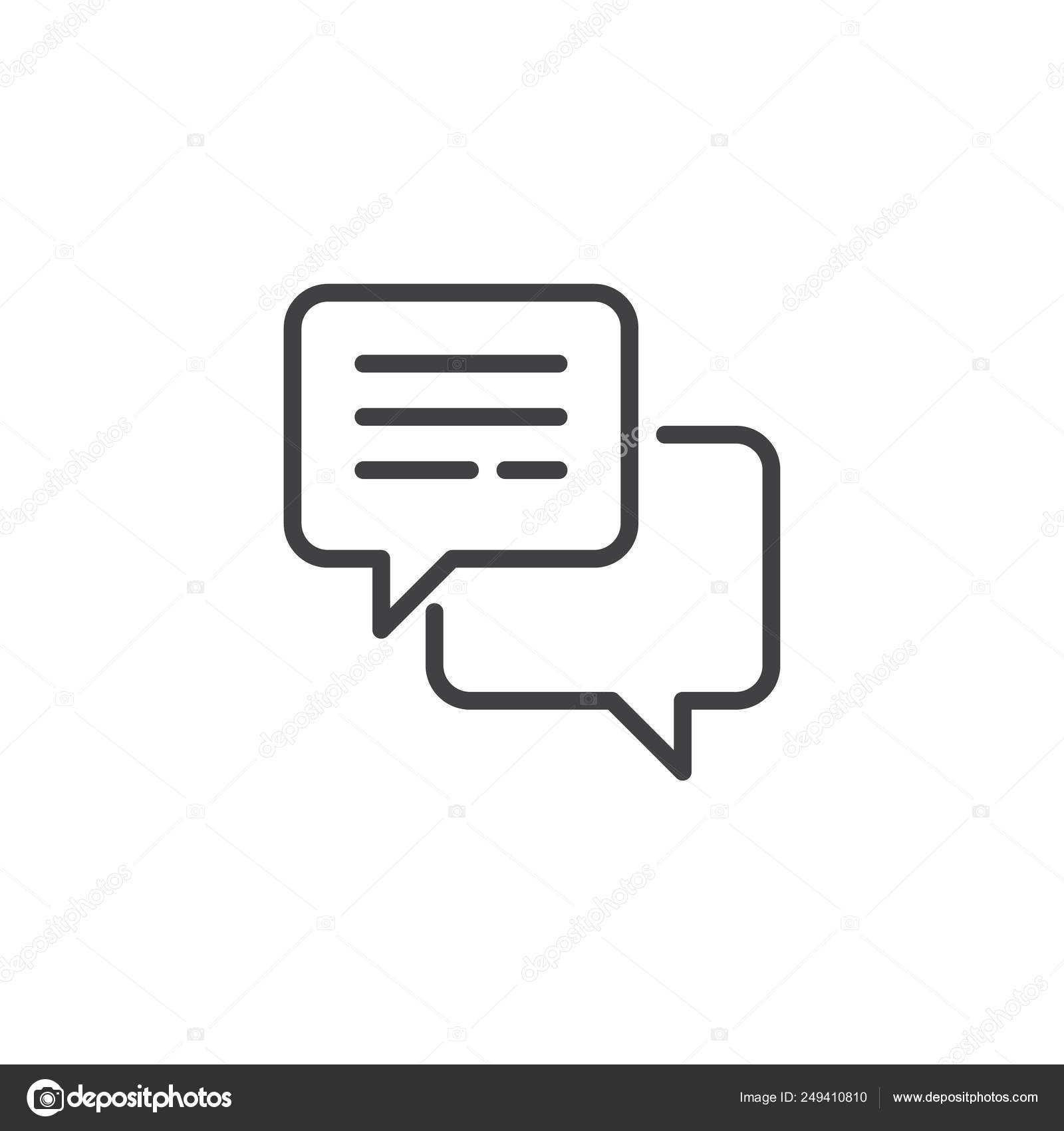 Speech Bubble Outline Icon Stock Vector By ©avicons 249410810