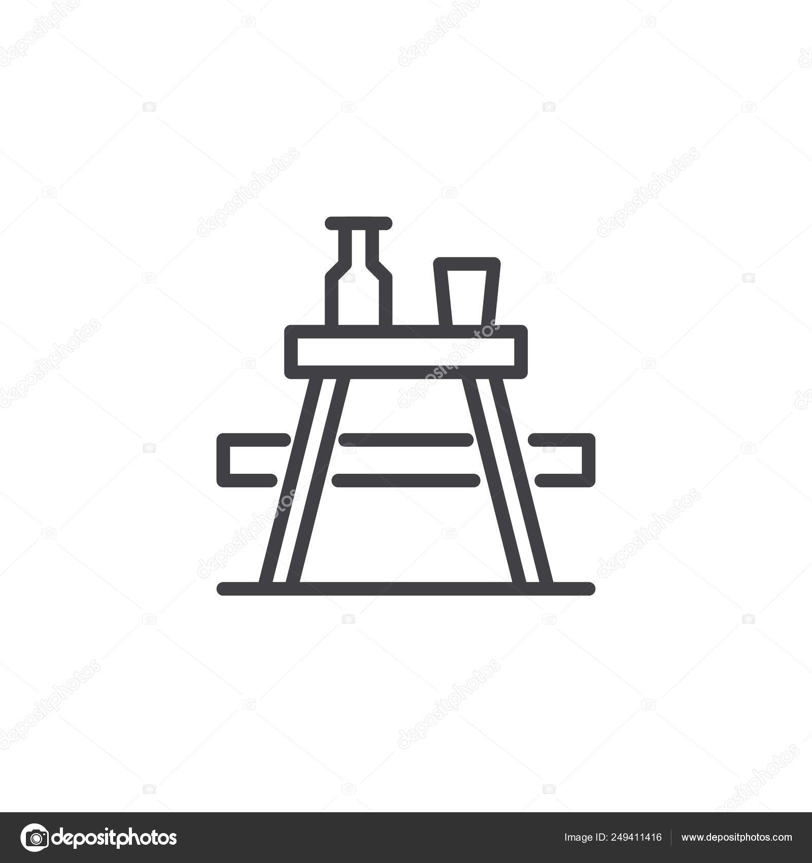 Camping Table outdoors outline icon Stock Vector by ©avicons 249411416