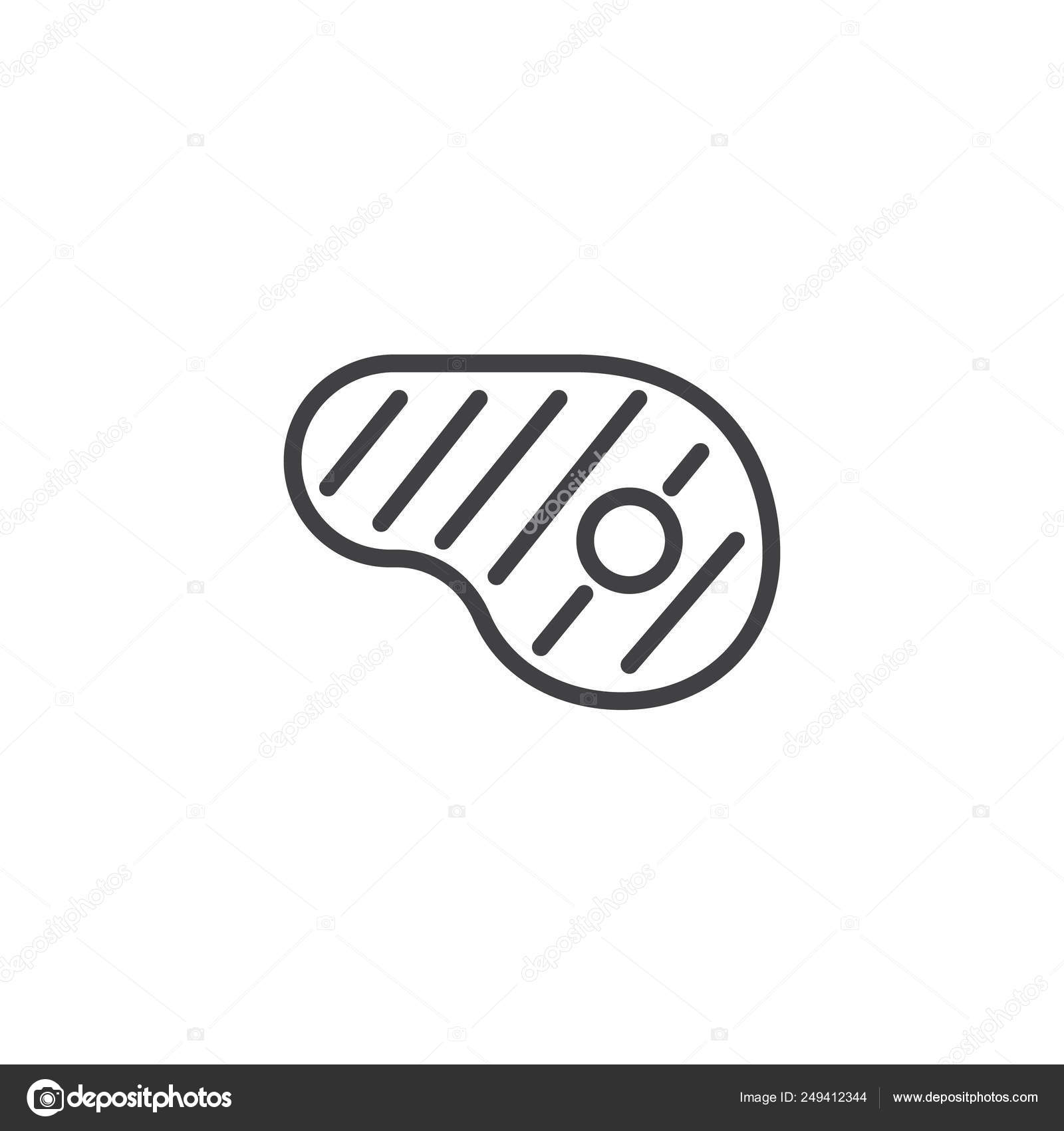 T-bone beef steak outline icon Stock Vector by ©avicons 249412344