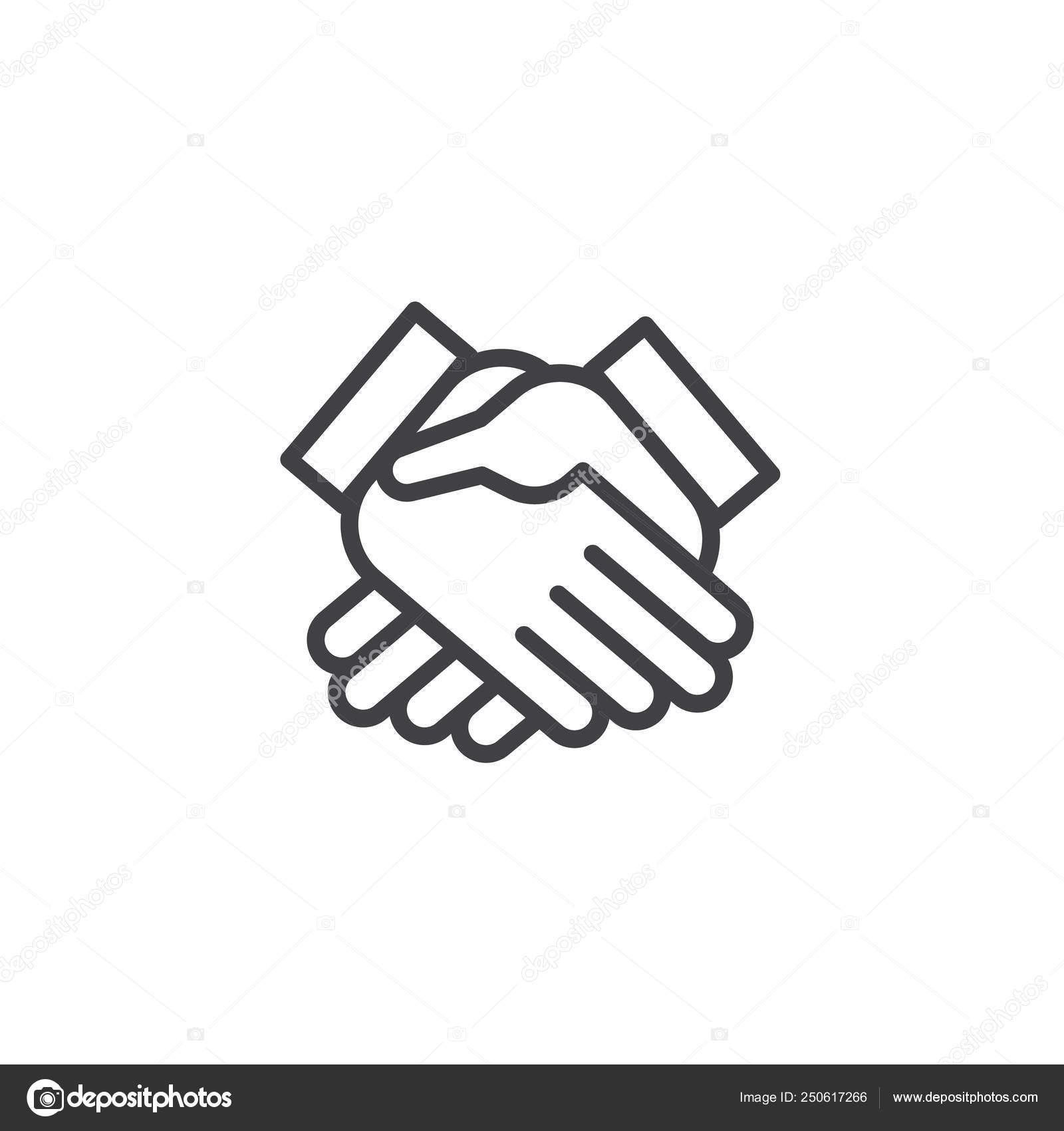 Handshake outline icon Stock Vector Image by ©avicons #250617266