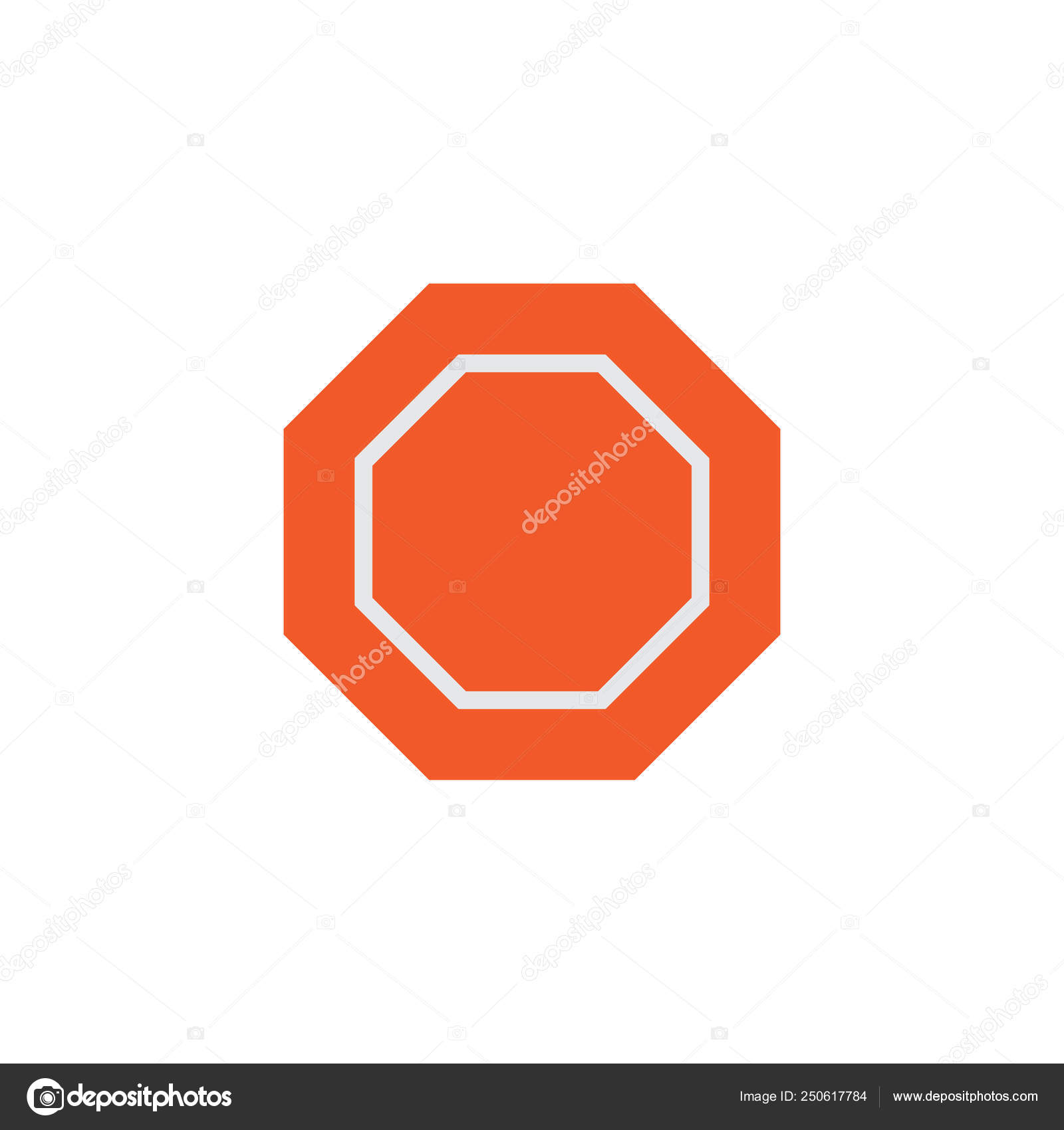 Stop Sign Flat Icon Vector Sign Colorful Pictogram Isolated White Stock ...