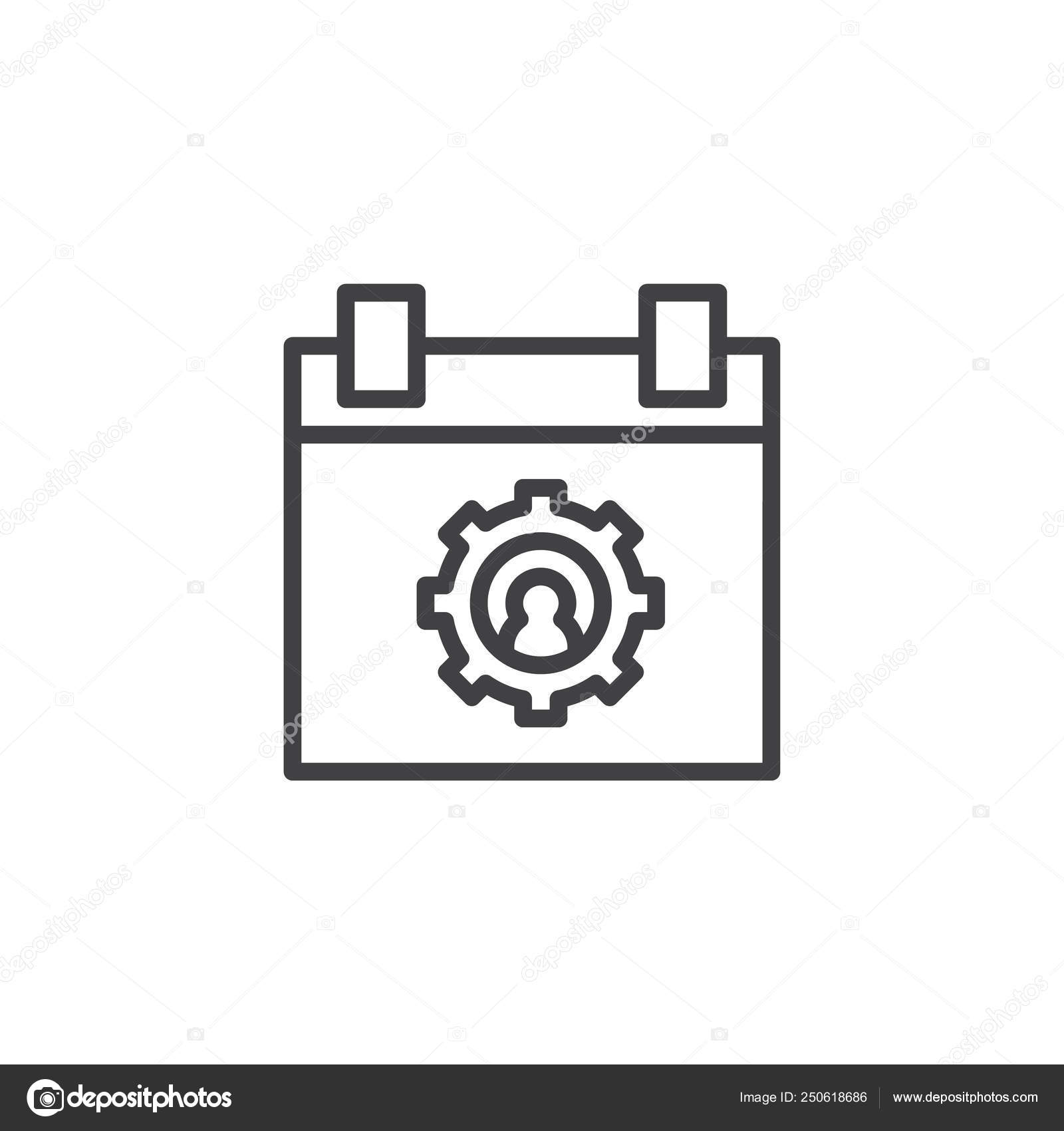 Calendar Settings Gear outline icon Stock Vector Image by ©avicons ...