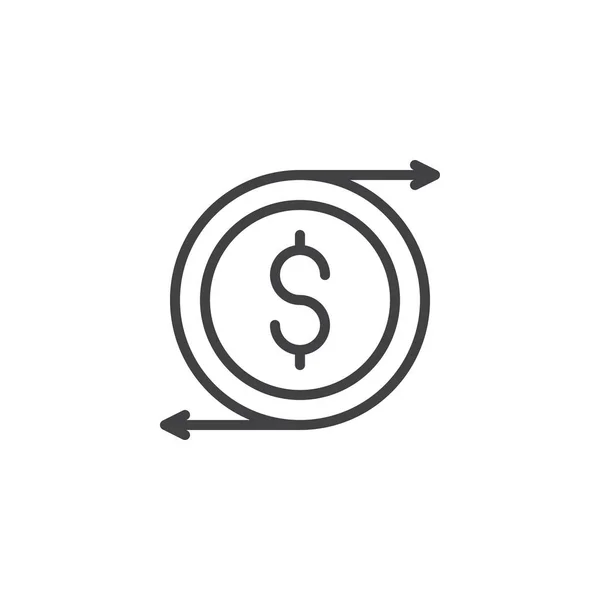 Refund Outline Icon Line Vector Sign Linear Style Pictogram Isolated Stock Vector by ©avicons ...