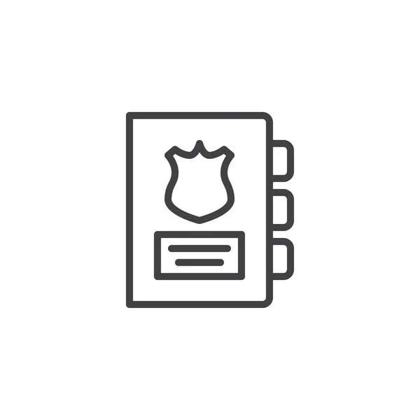 Police note book outline icon. linear style sign for mobile concept and ...