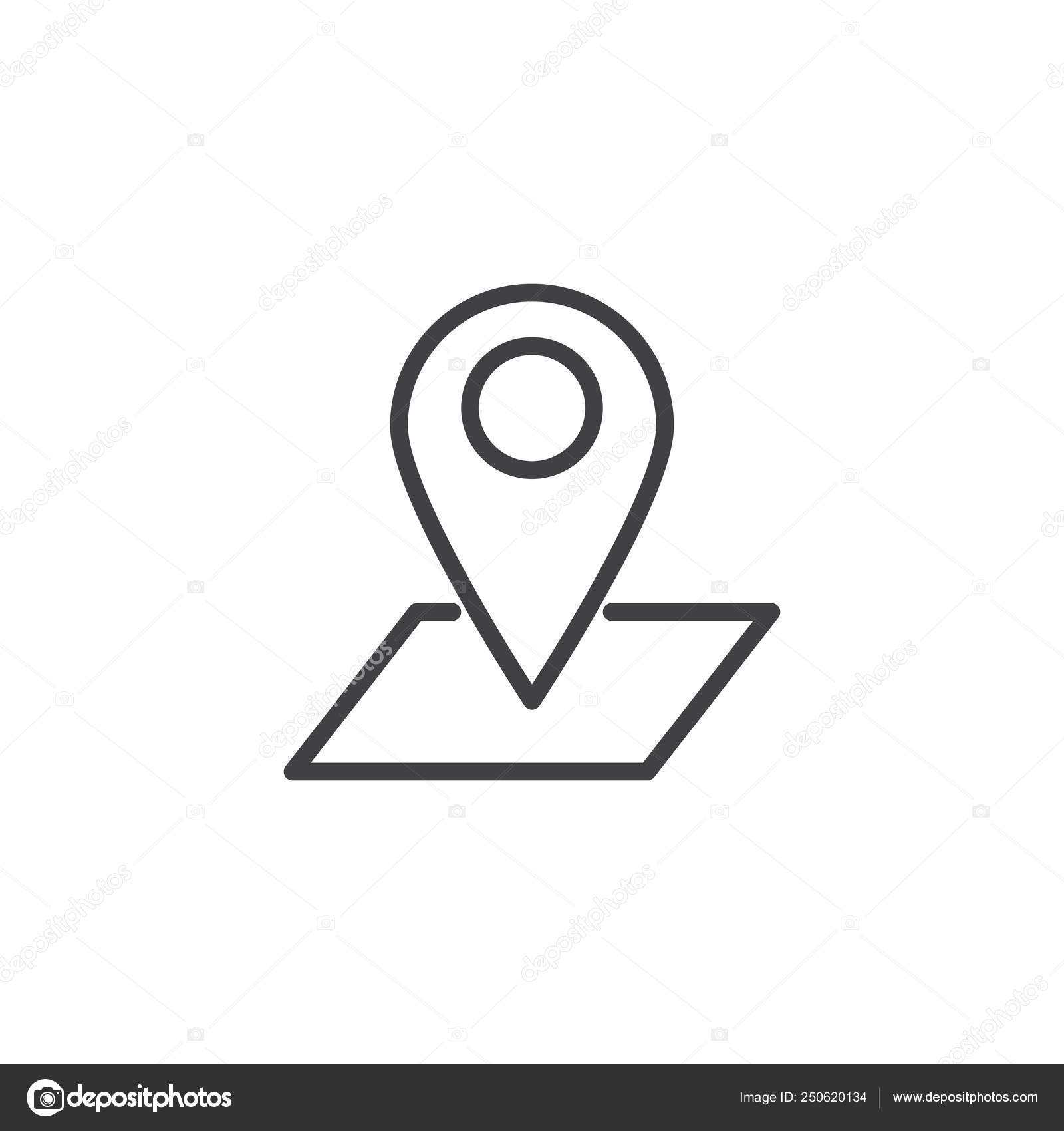 Map Location Pin Outline Icon Linear Style Sign Mobile Concept Stock ...