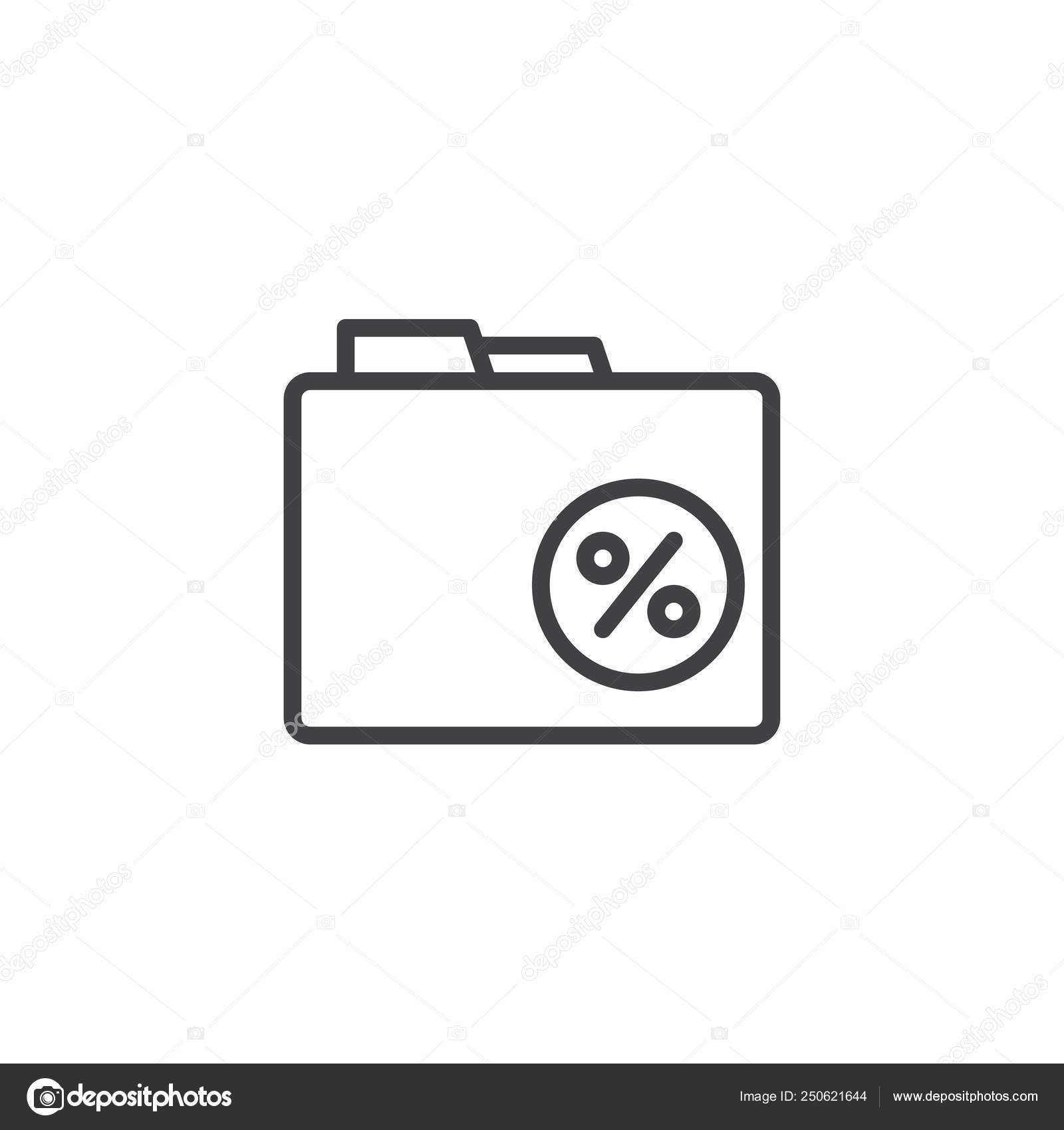 Percentage Folder Outline Icon Linear Style Sign Mobile Concept Web ...
