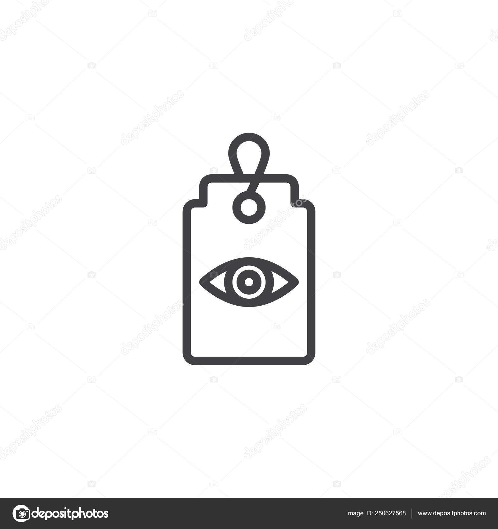 Human Eye Tag Outline Icon Linear Style Sign Mobile Concept Stock ...