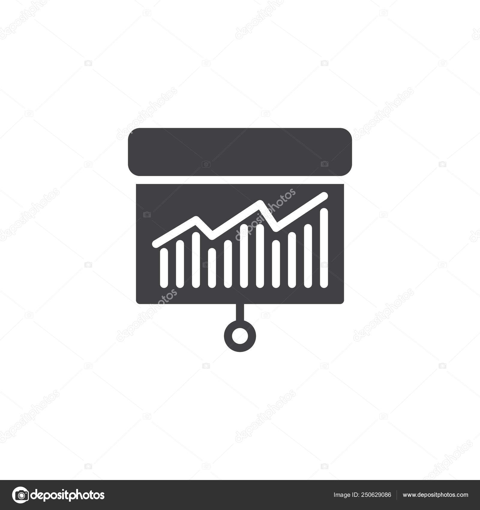 Projector screen with graph vector icon Stock Vector by ©avicons 250629086