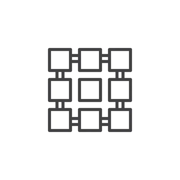 Matrix interconnected system, blockchain technology, block chain line icon. — Stock Vector ...