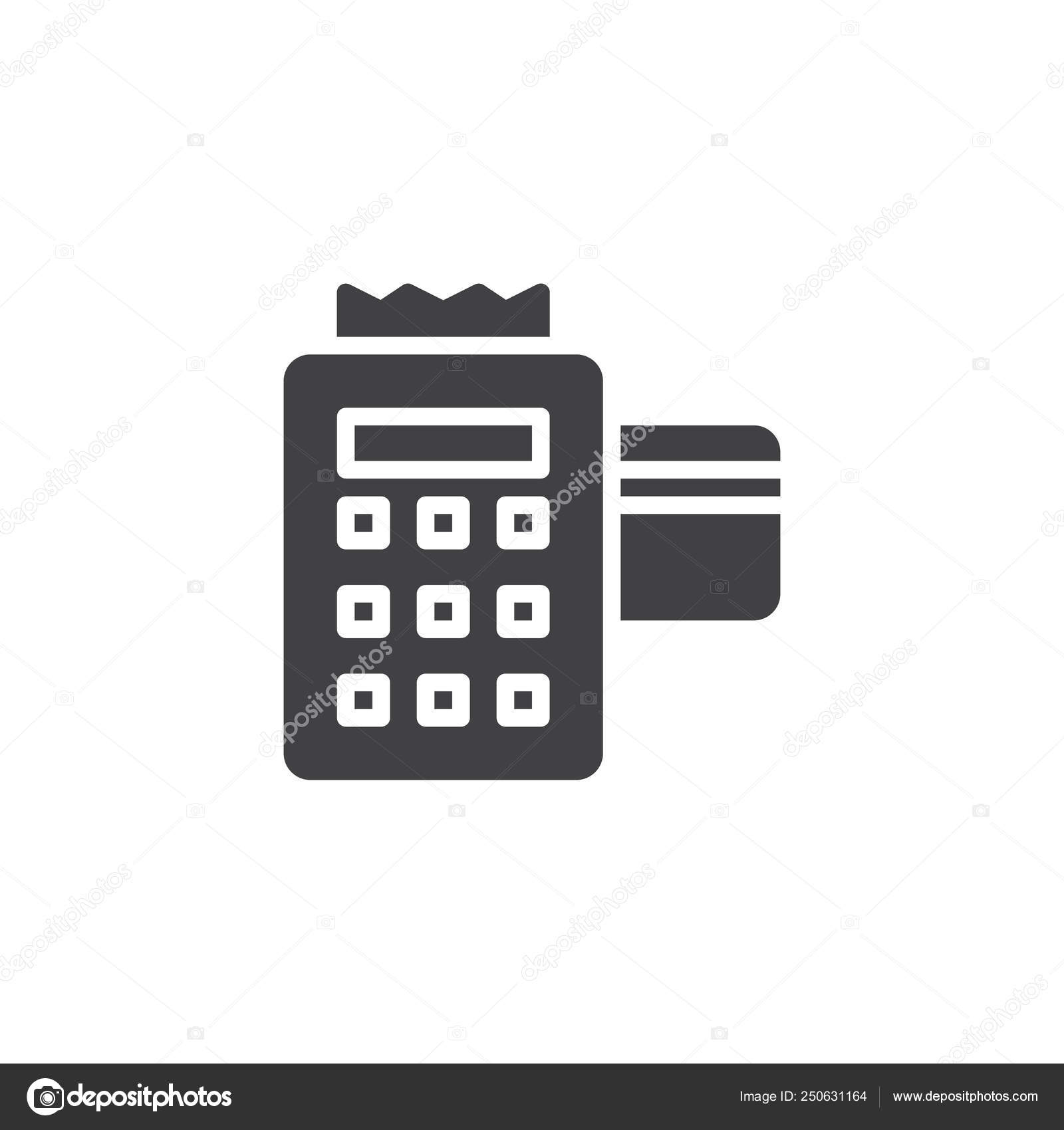 Pos Terminal Inserted Credit Card Vector Icon Filled Flat Sign Stock ...