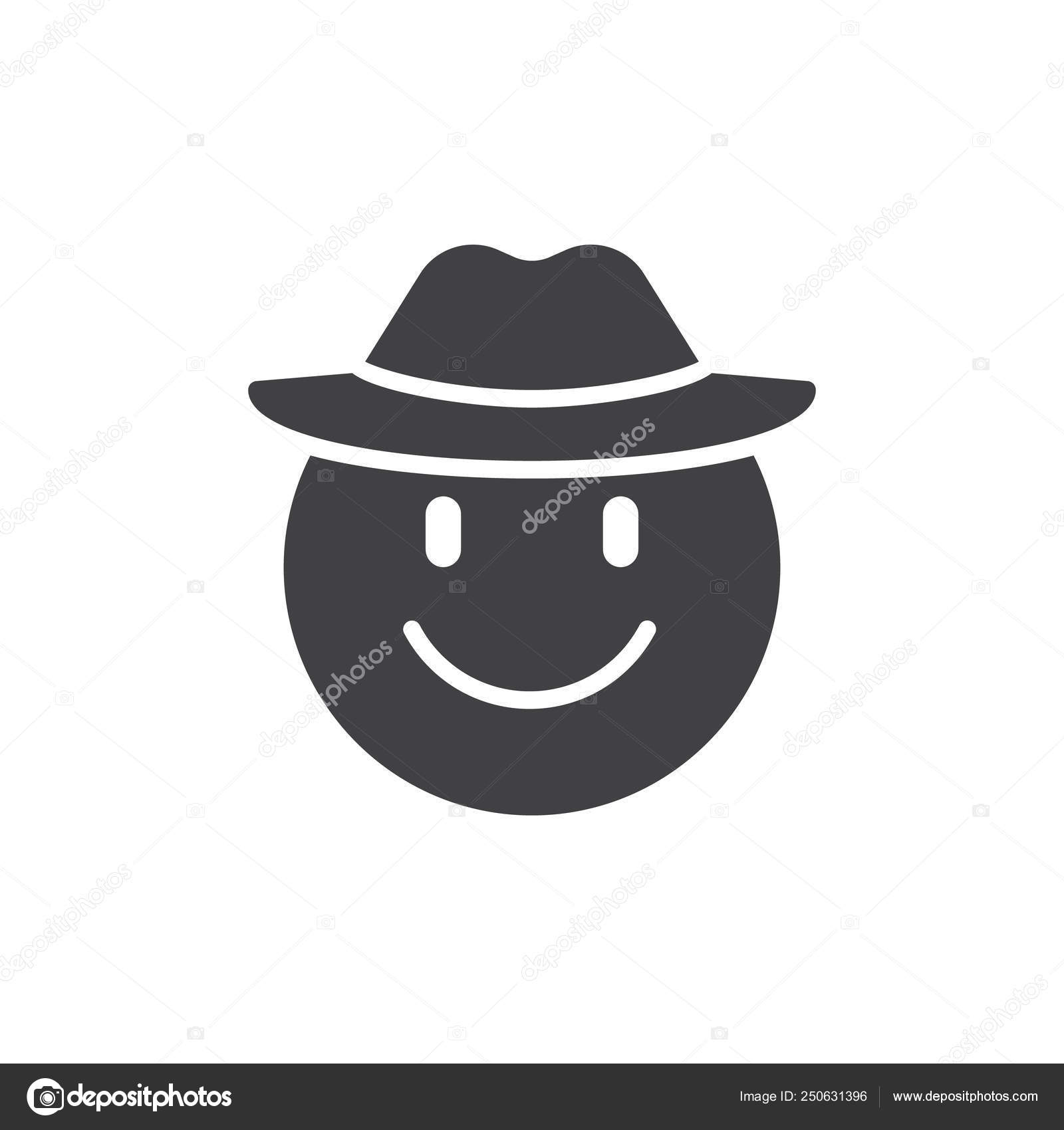 Smiling emoticon with cowboy hat vector icon Stock Vector by ©avicons ...