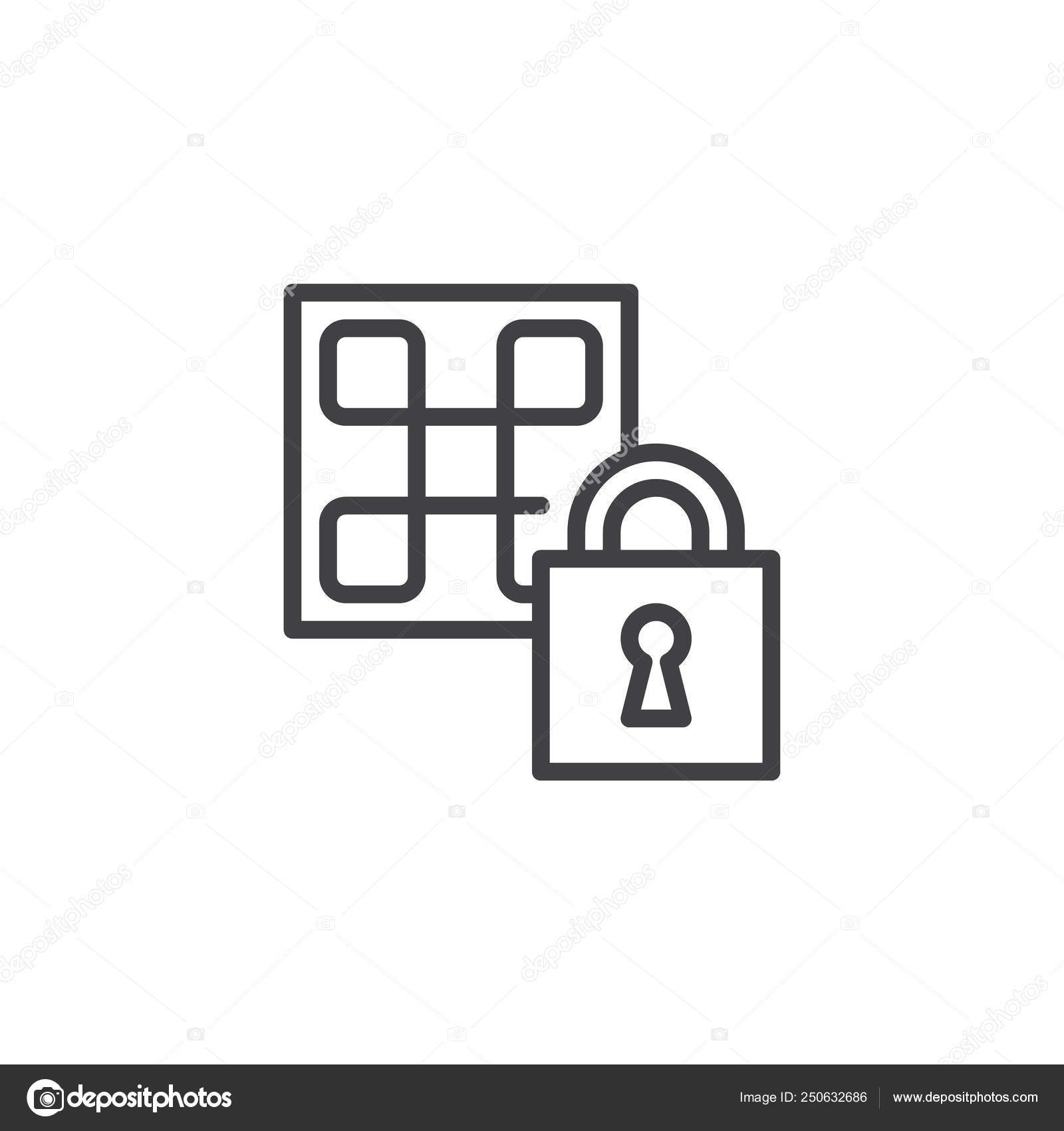 Lock Tool Outline Icon Linear Style Sign Mobile Concept Web Stock ...