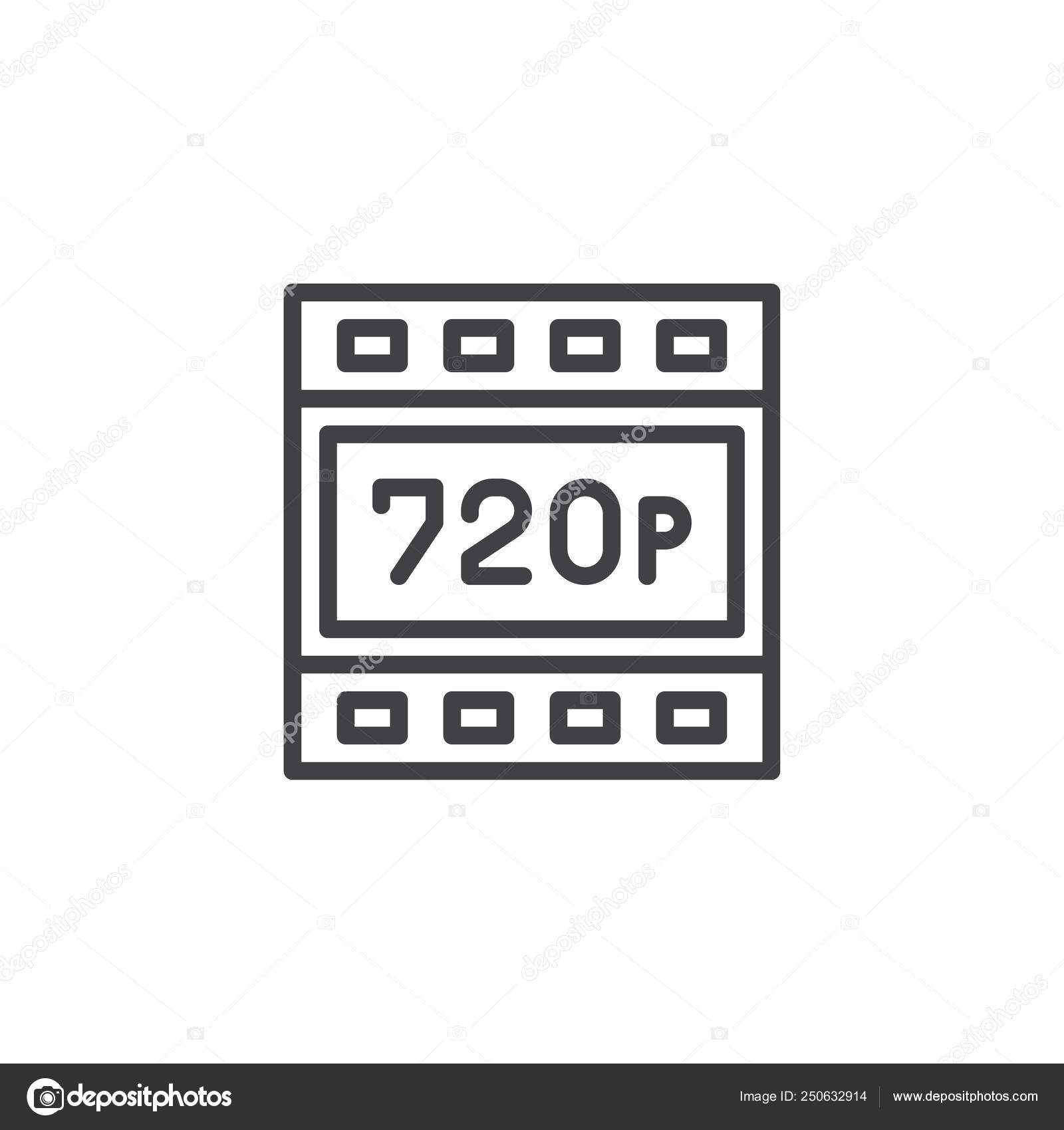 720p HD resolution outline icon Stock Vector by ©avicons 250632914