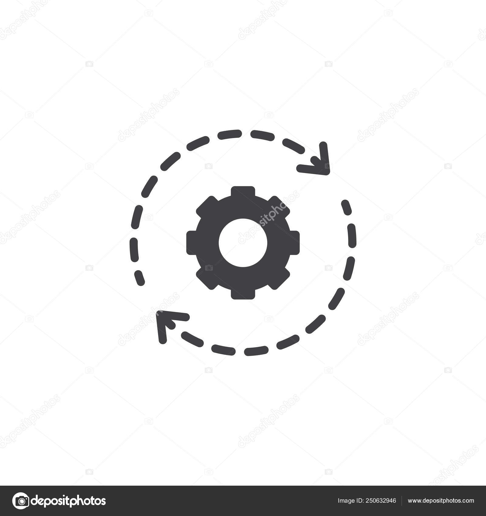 Gear and rotation arrows vector icon Stock Vector by ©avicons #250632946