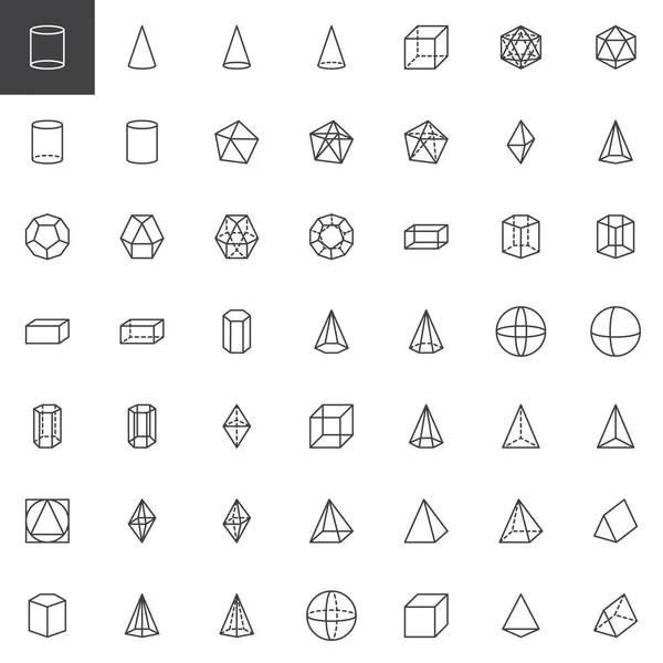 Geometric shapes outline icons set - Stock Image - Everypixel