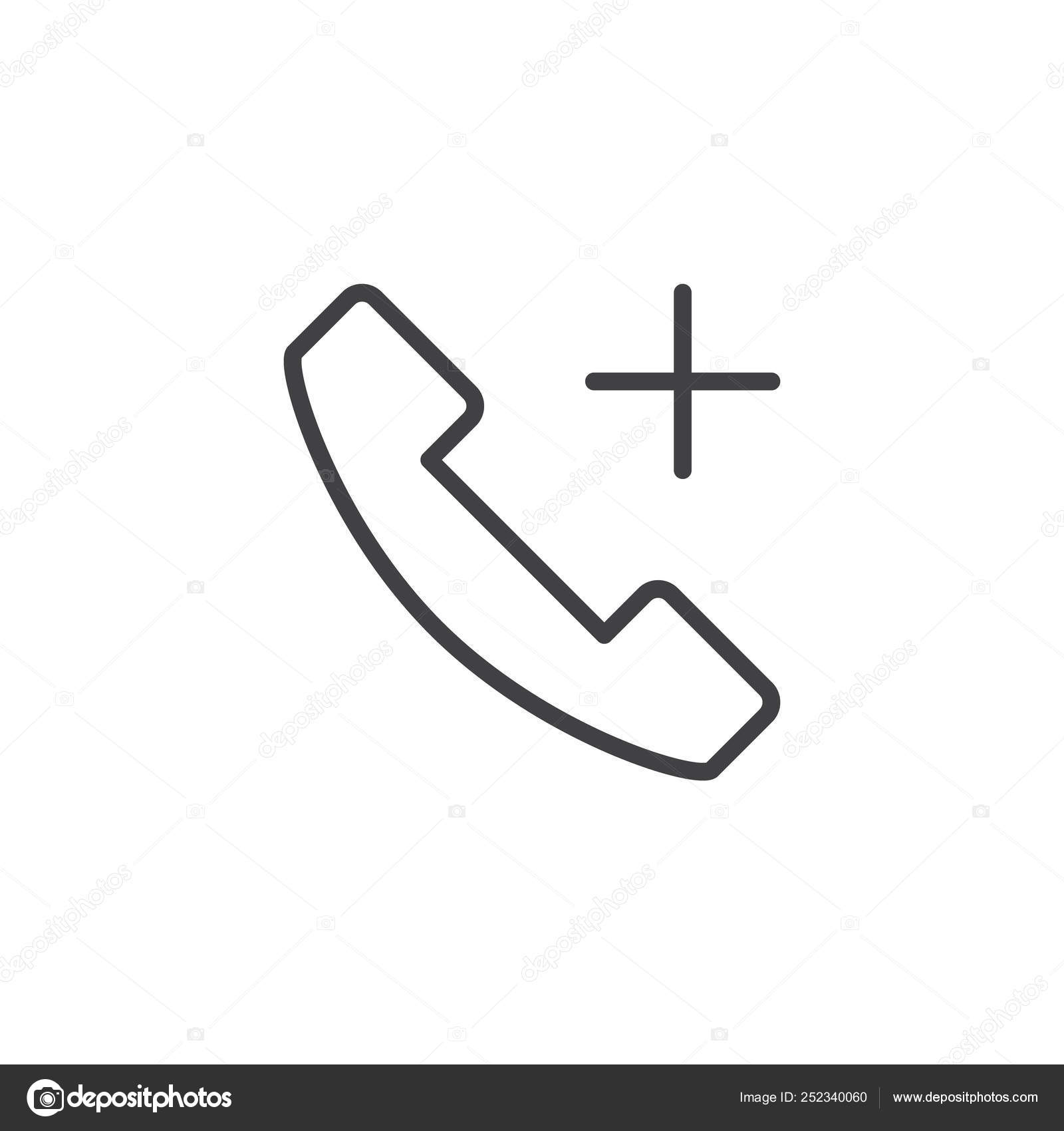 Phone add outline icon Stock Vector by ©avicons 252340060
