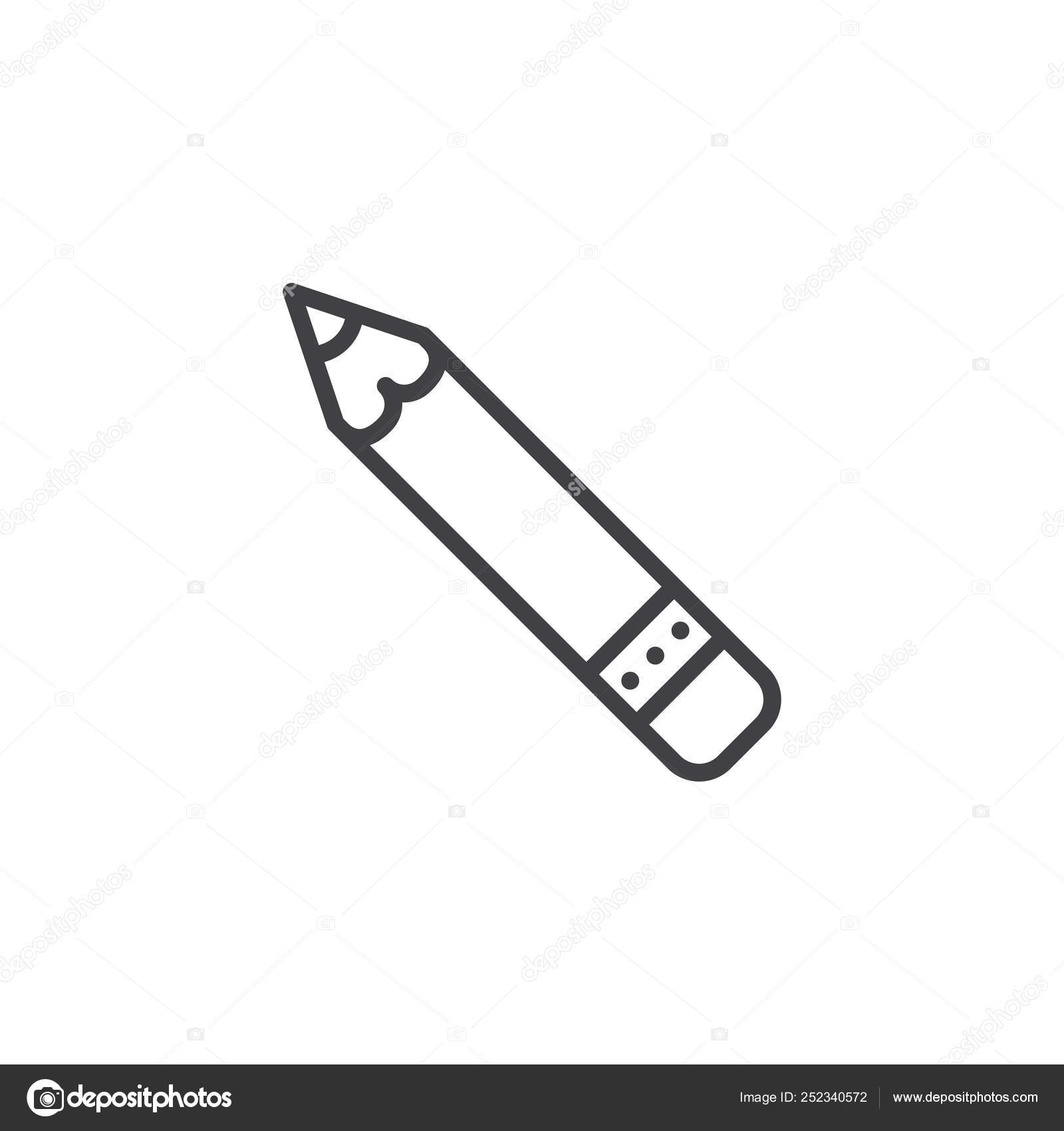 Pencil outline icon Stock Vector Image by ©avicons #252340572