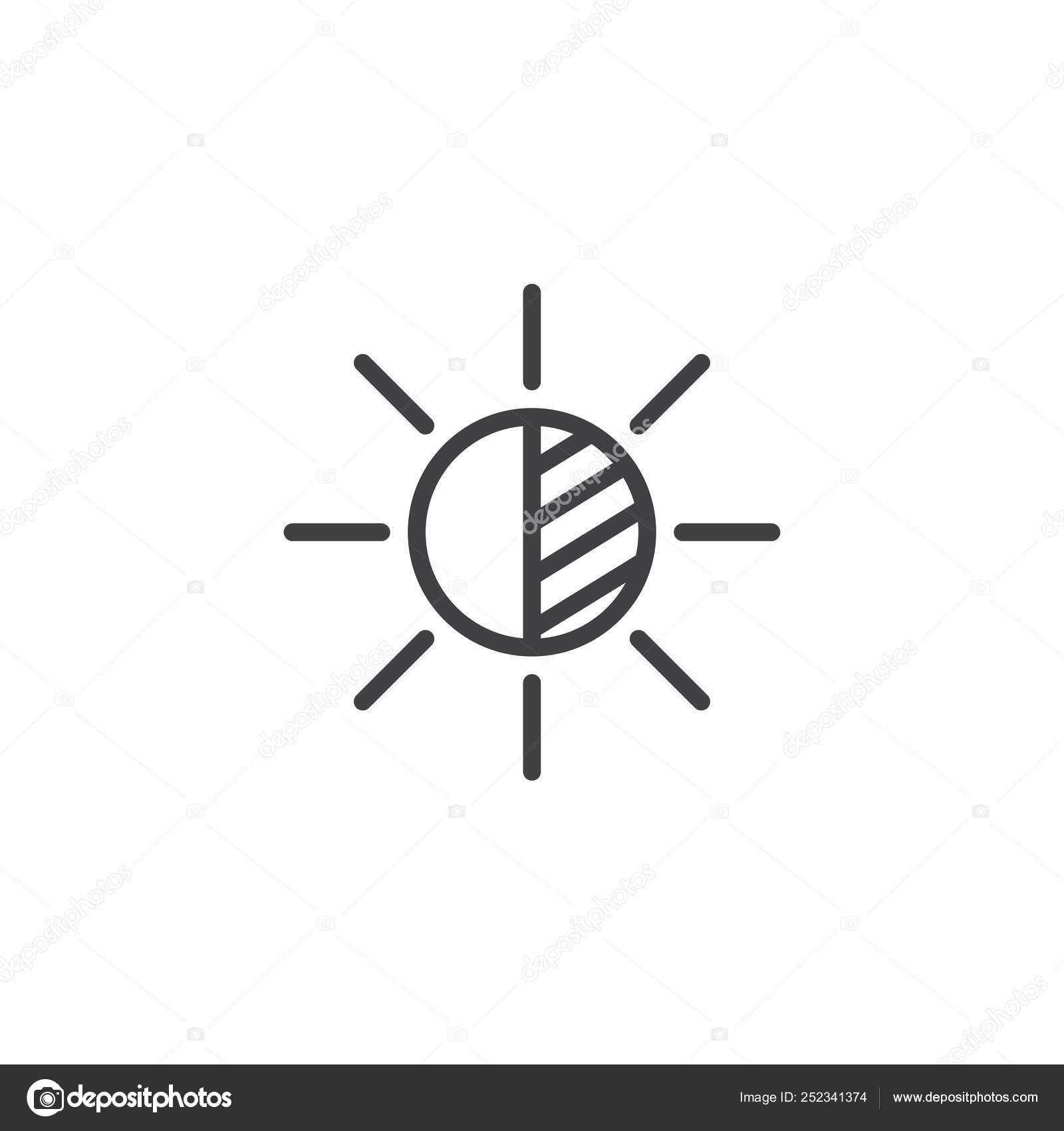 Brightness settings outline icon Stock Vector Image by ©avicons #252341374