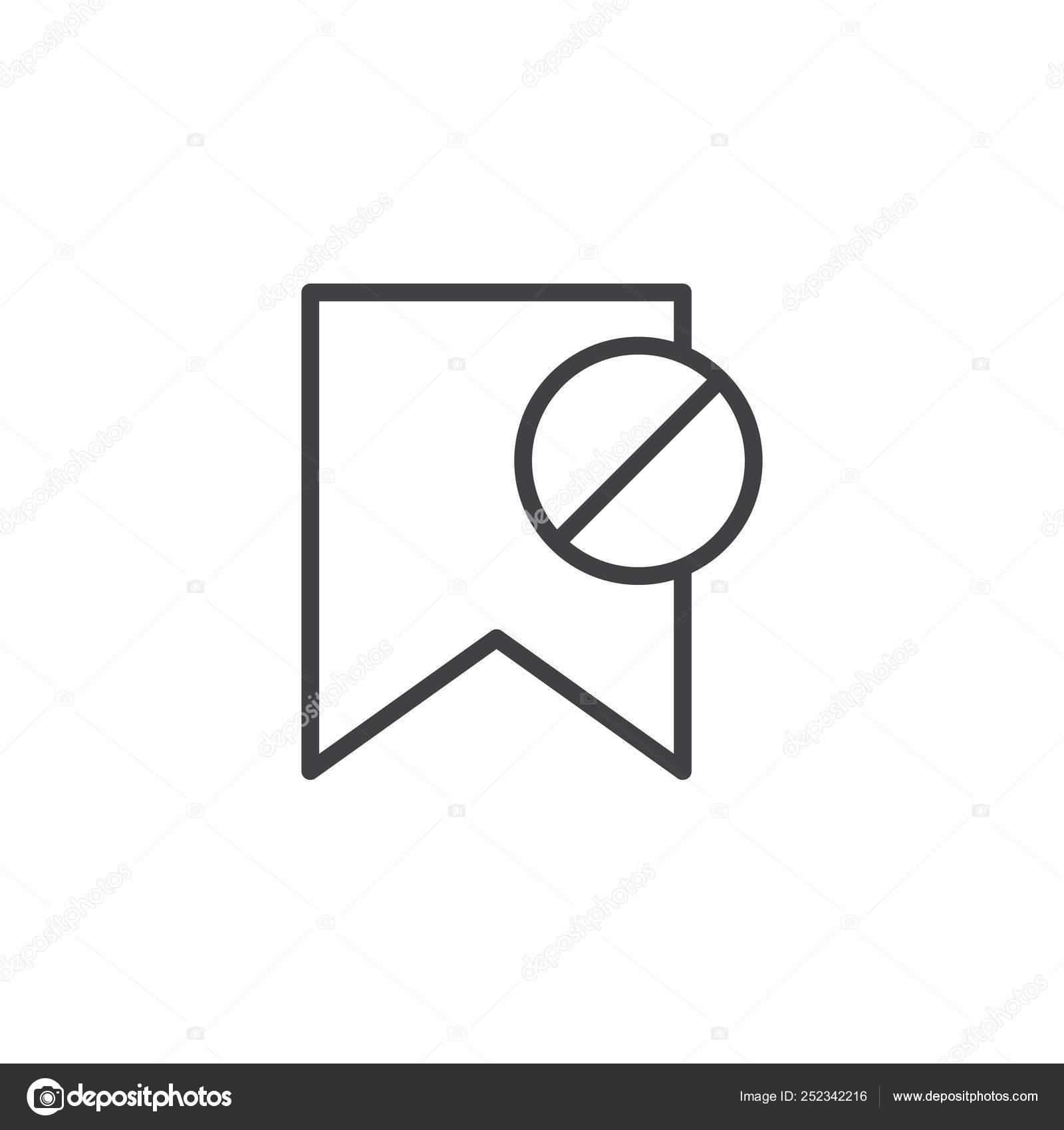 Dismiss Bookmark outline icon Stock Vector Image by ©avicons #252342216