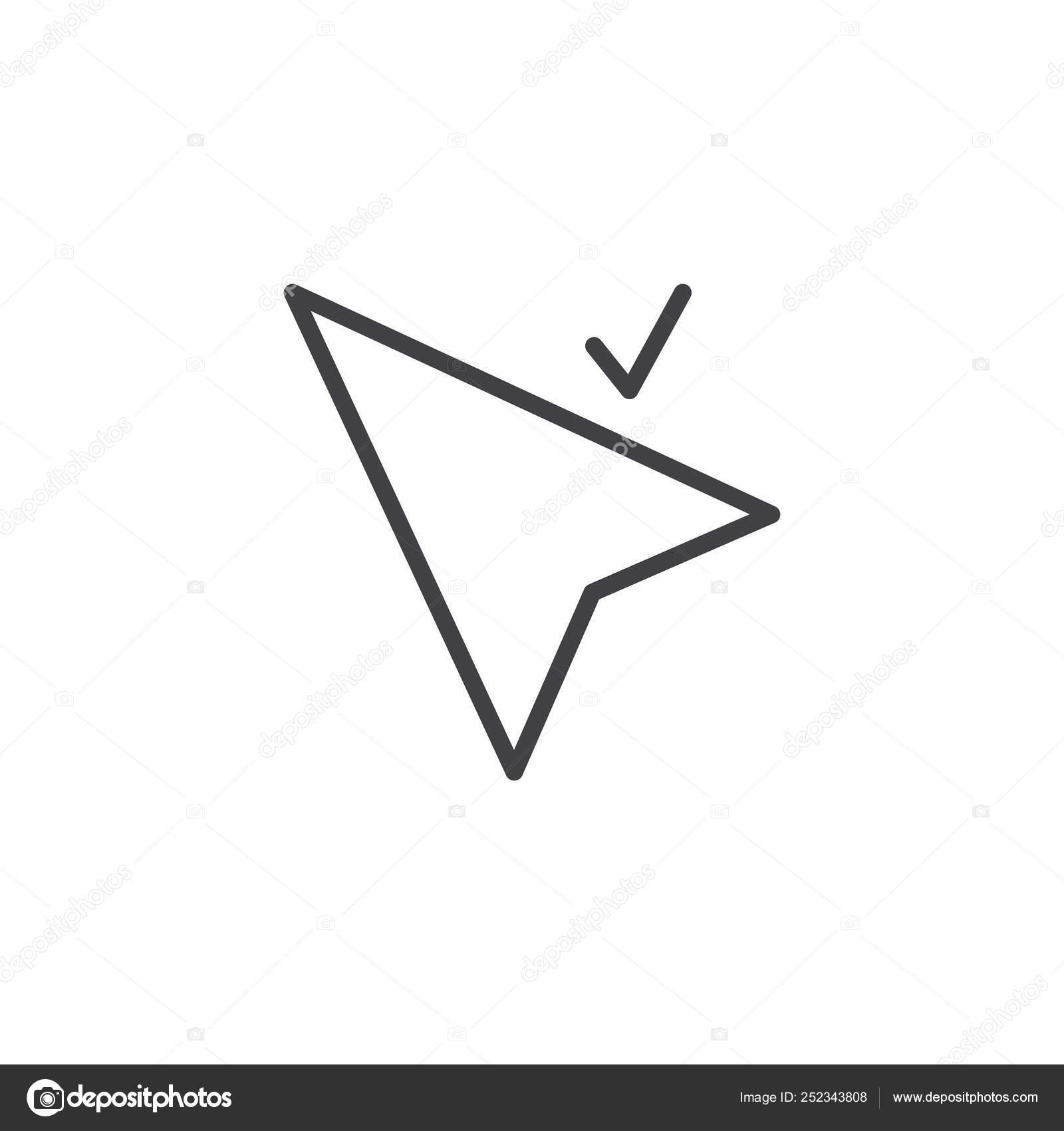 Cursor check mark outline icon Stock Vector Image by ©avicons #252343808