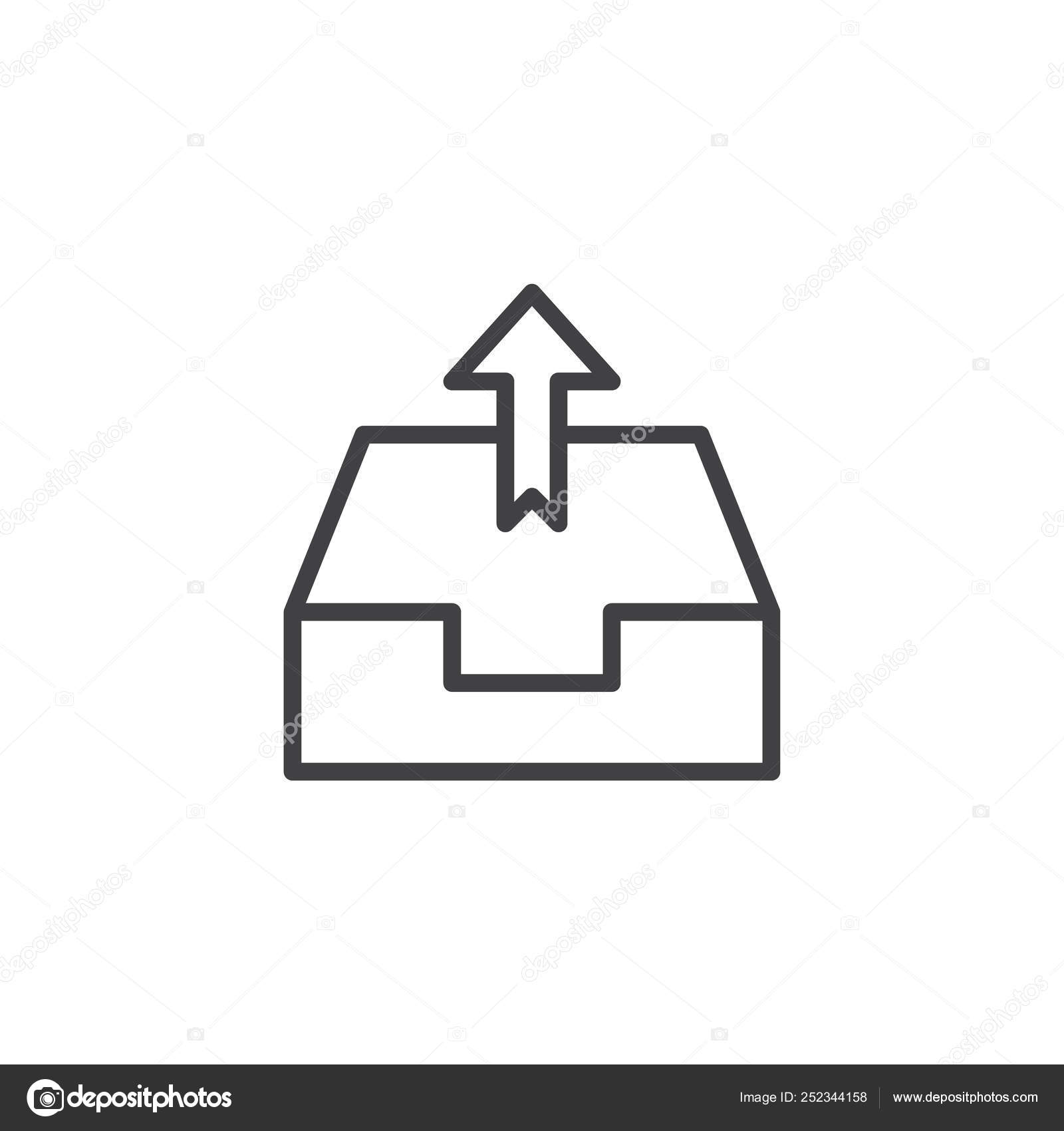 Outbox arrow outline icon Stock Vector Image by ©avicons #252344158