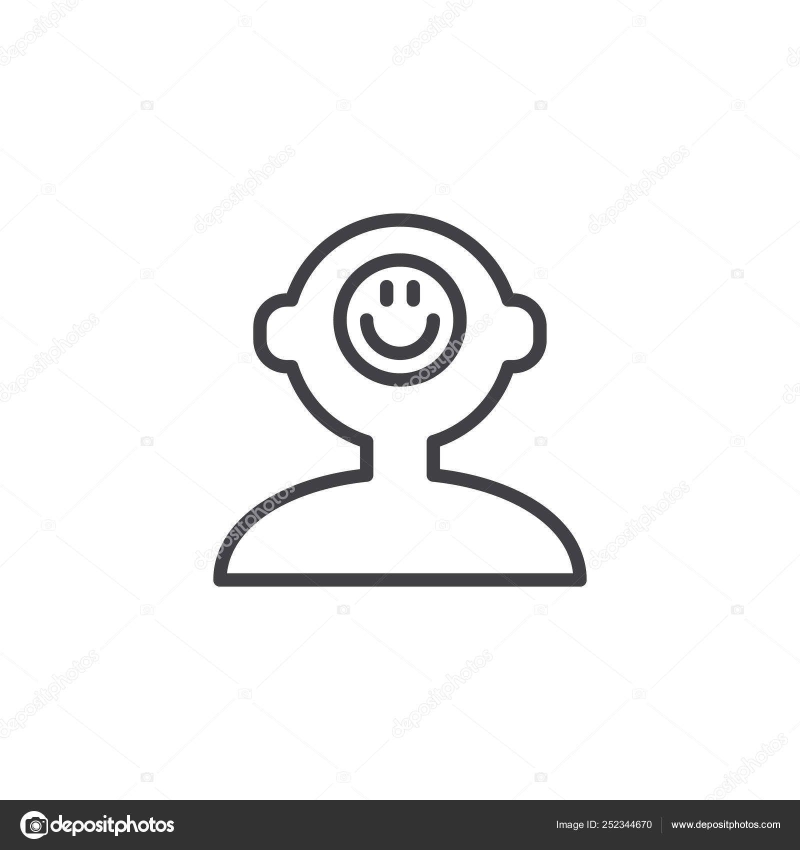 Good mood human mind outline icon Stock Vector Image by ©avicons #252344670