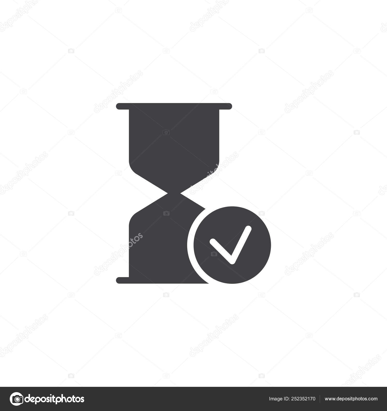Hourglass check mark vector icon Stock Vector Image by ©avicons #252352170