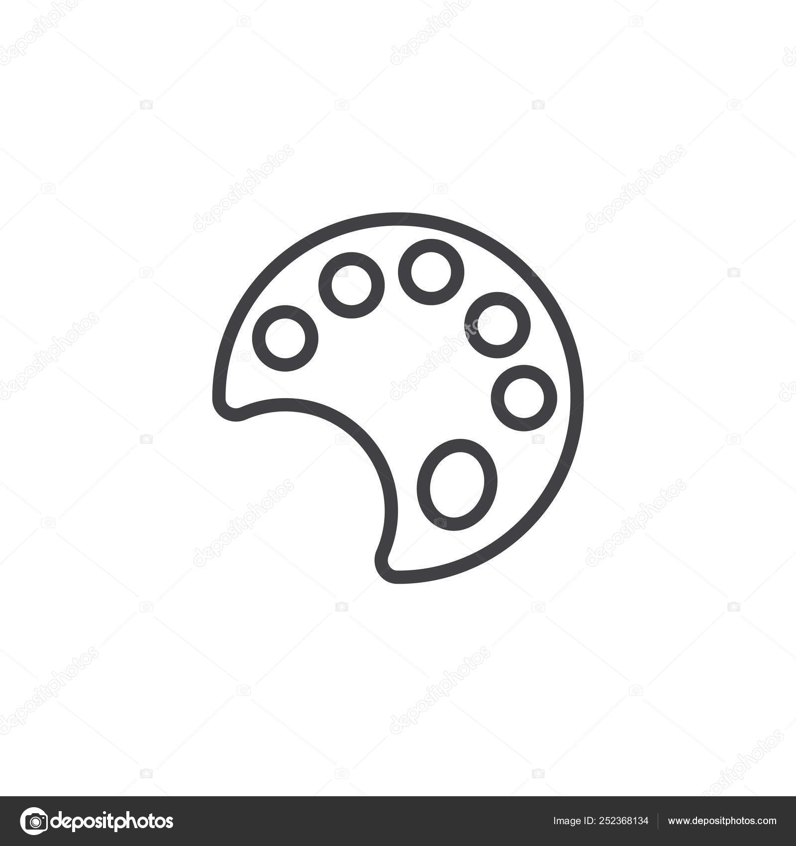 Paint palette outline icon Stock Vector by ©avicons 252368134