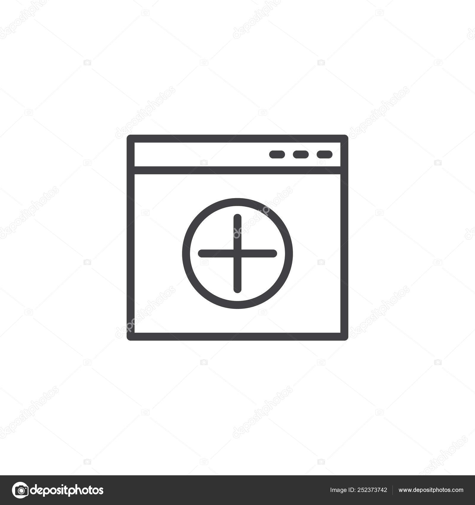Add new web page outline icon Stock Vector Image by ©avicons #252373742
