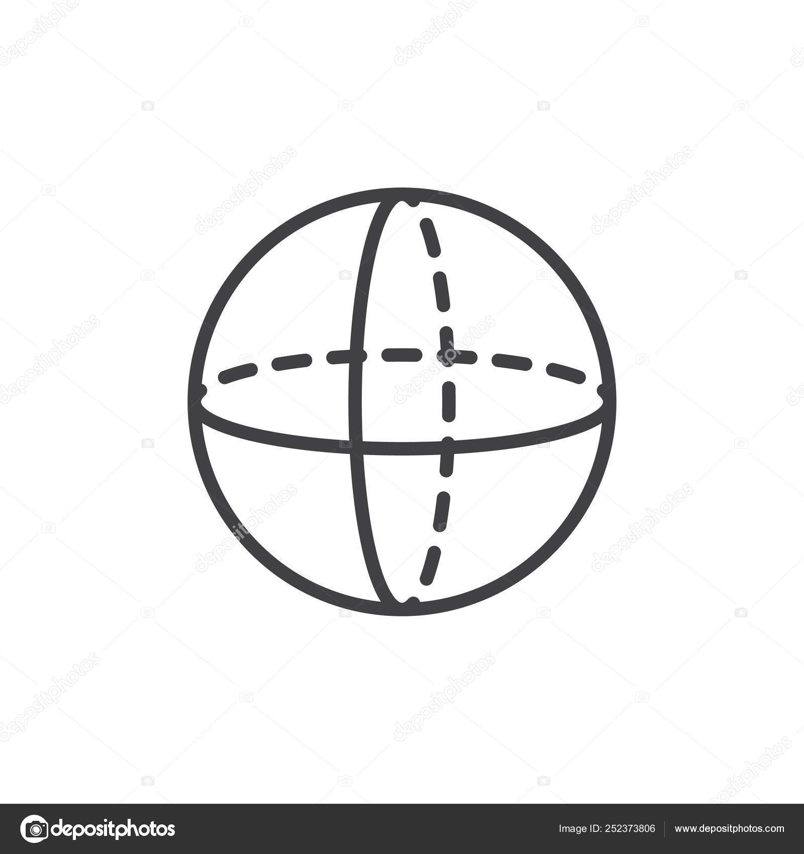 Sphere geometrical figure outline icon Stock Vector by ©avicons 252373806