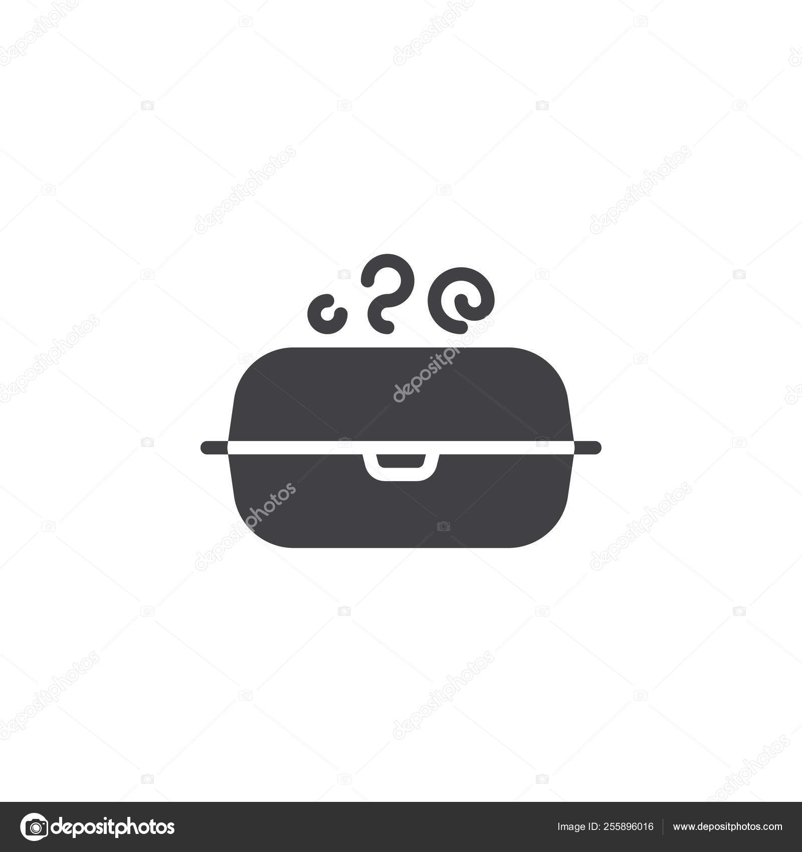 Lunch box with hot food vector icon Stock Vector Image by ©avicons ...