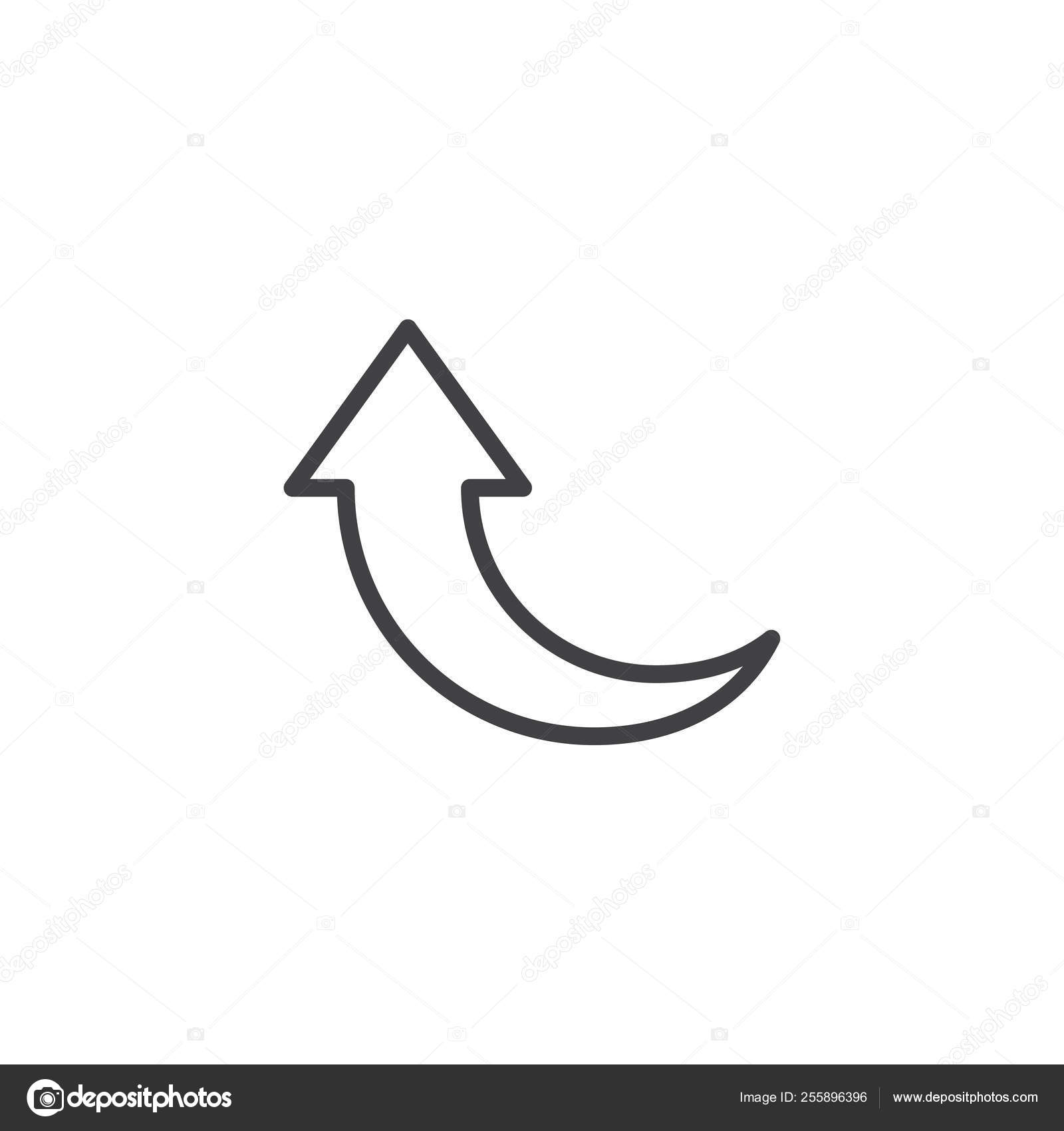 Curved arrow up line icon — Stock Vector © avicons #255896396