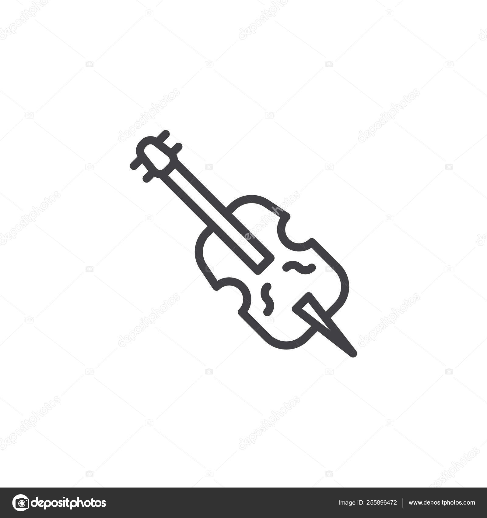 Cello music instrument line icon Stock Vector by ©avicons 255896472