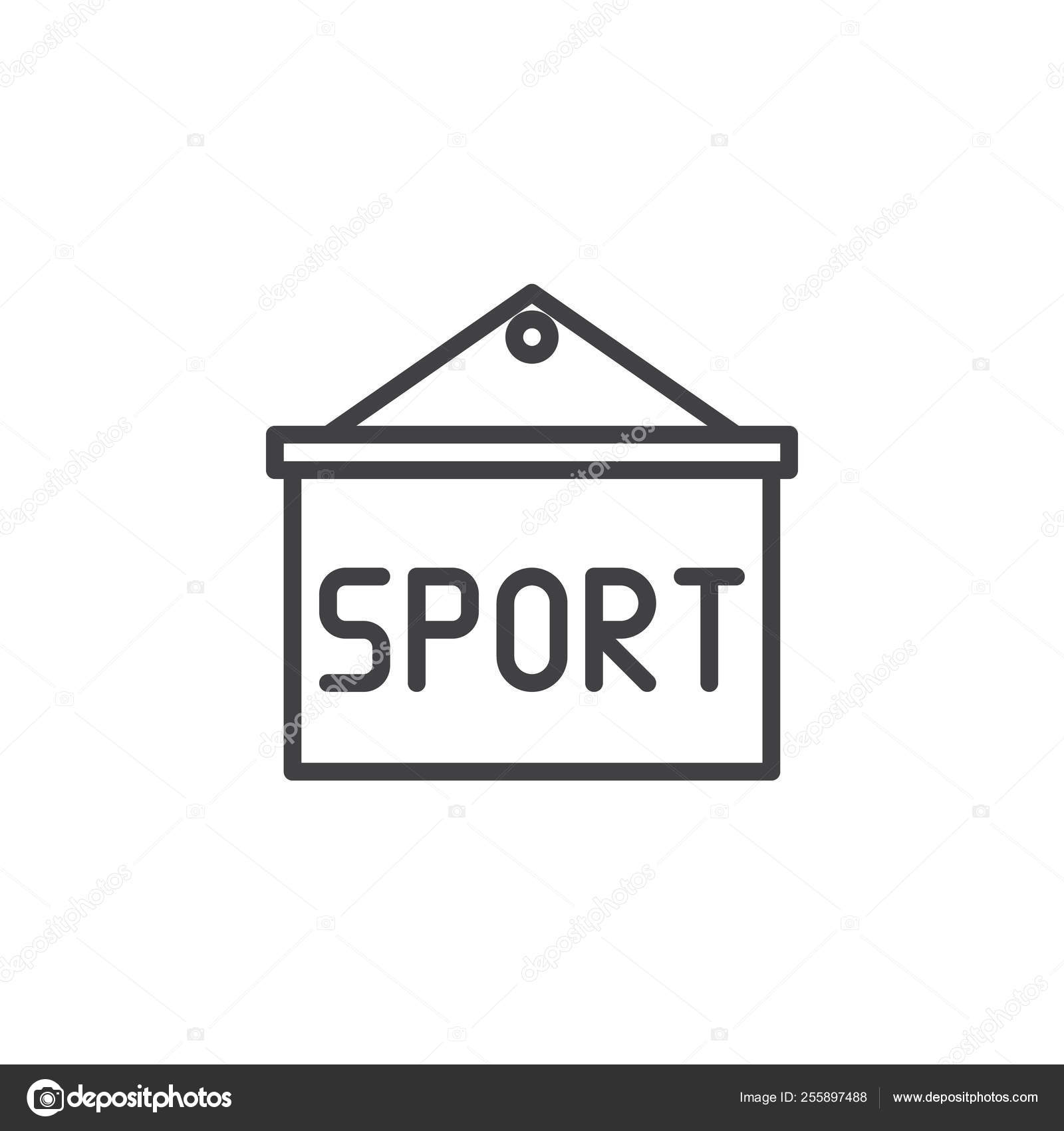 Sport sign hanging line icon Stock Vector by ©avicons 255897488
