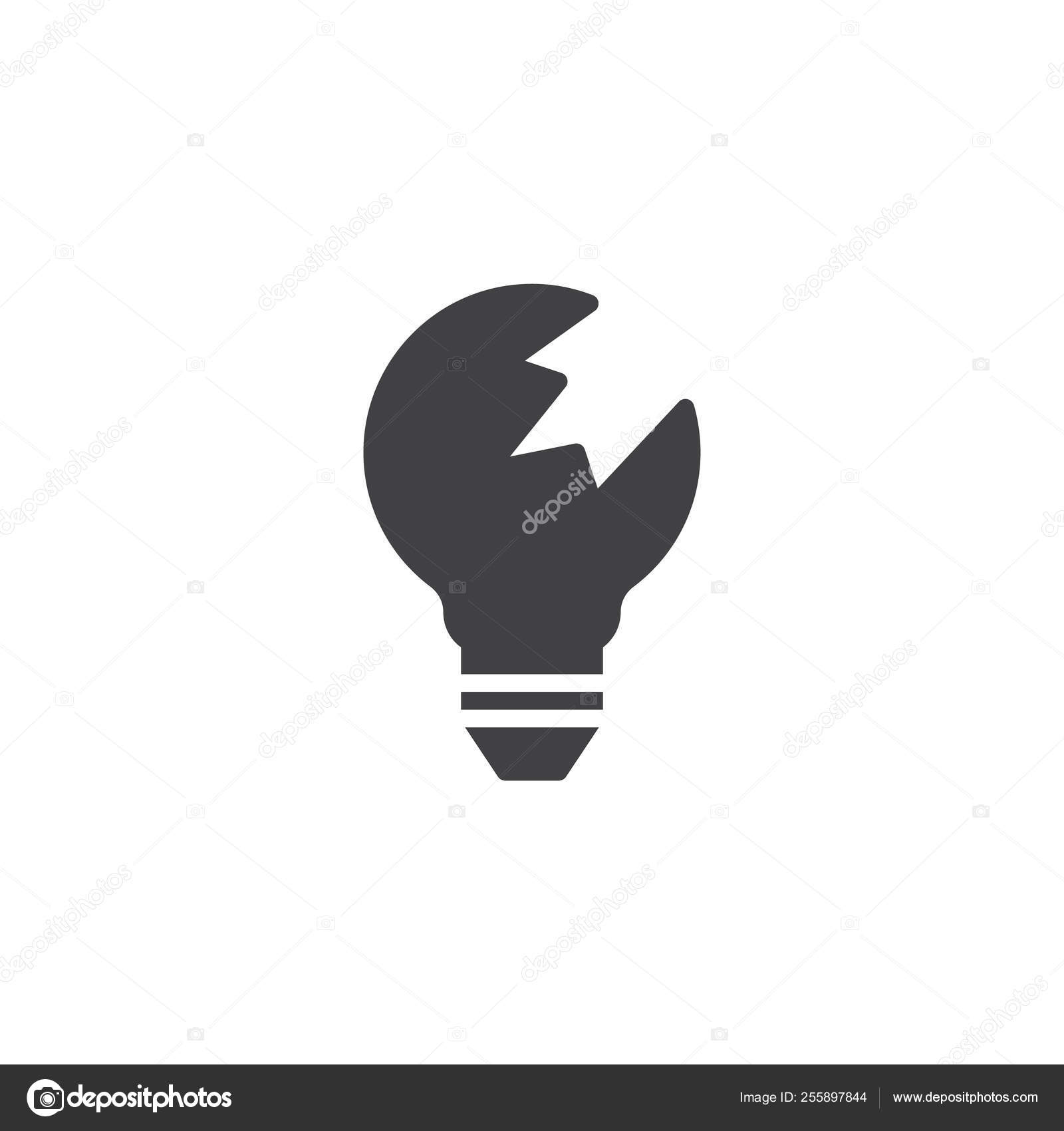 Broken lightbulb vector icon Stock Vector by ©avicons 255897844