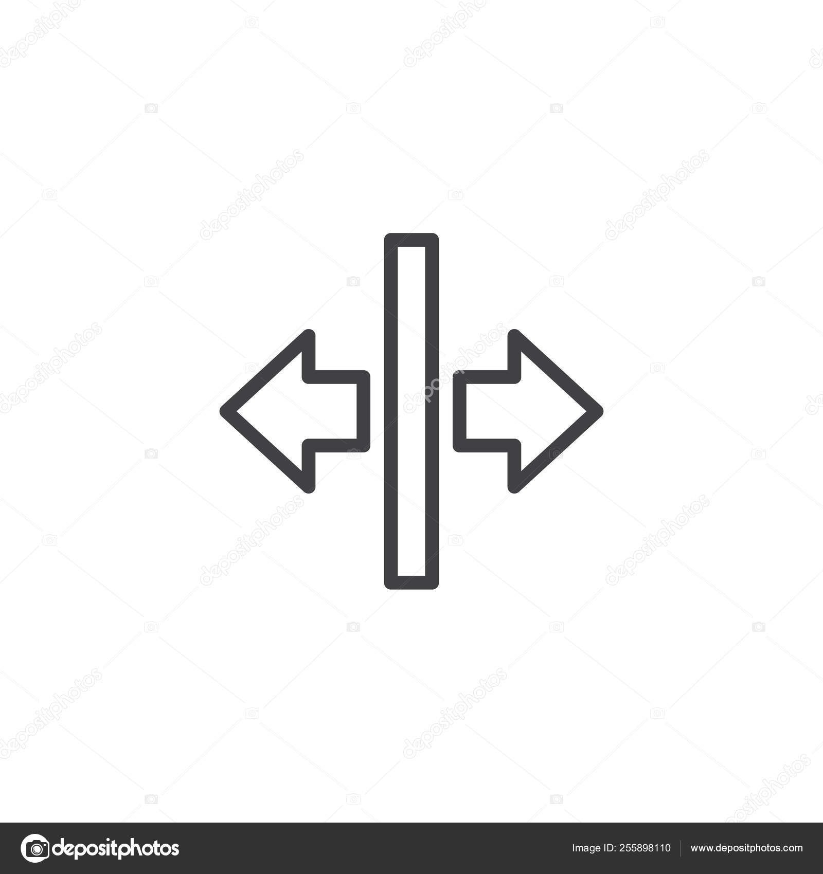 Left and right arrows line icon Stock Vector Image by ©avicons #255898110