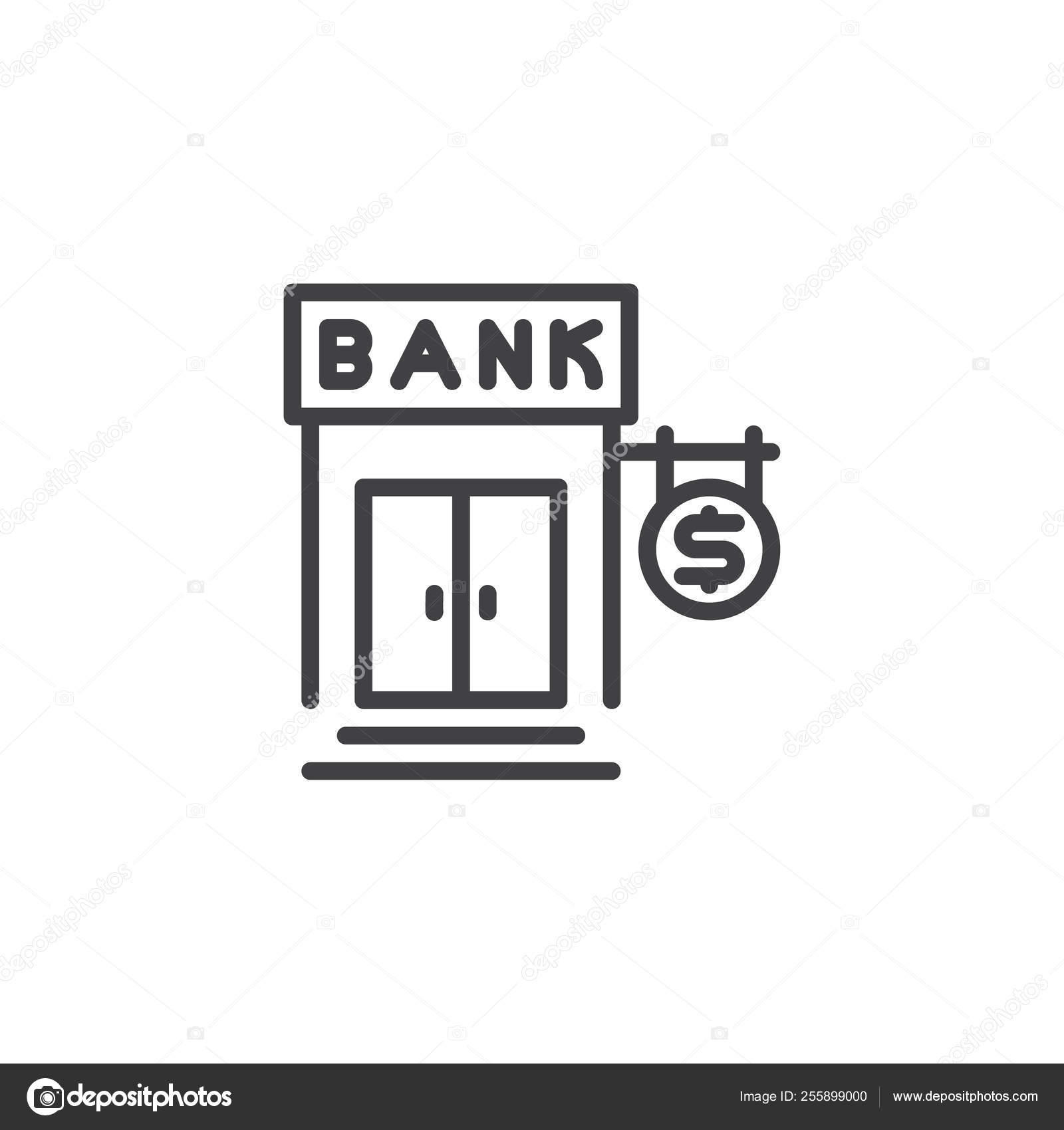 Bank doors line icon Stock Vector by ©avicons #255899000