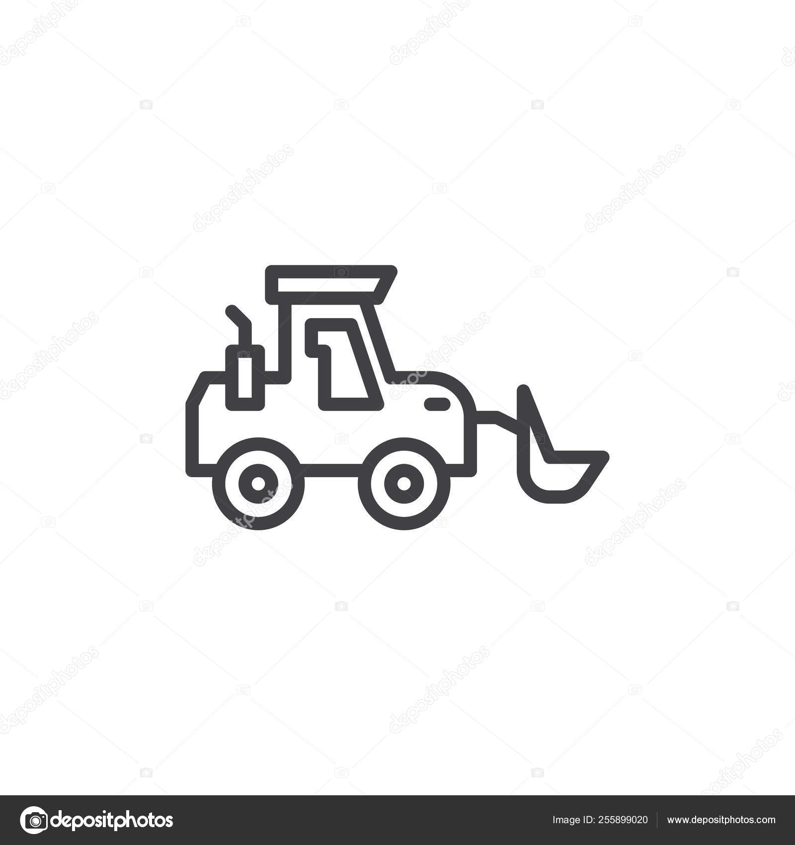 Front loader line icon Stock Vector Image by ©avicons #255899020