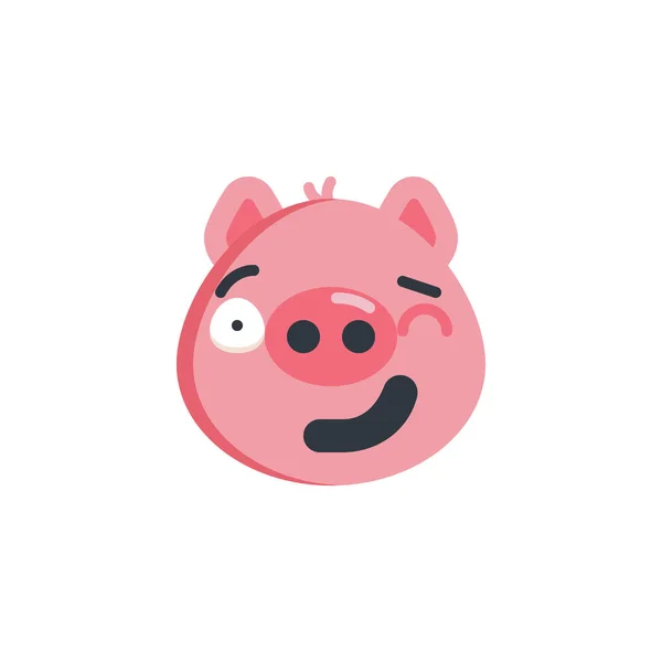 Grinning piggy face with smiling face emoji flat icon Stock Vector by ...