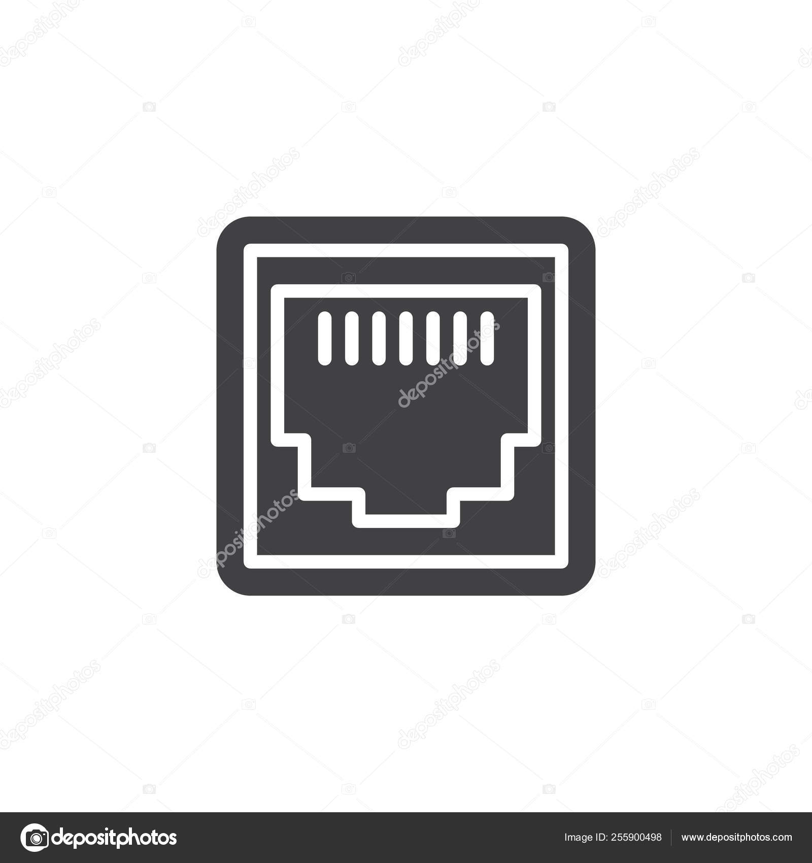 LAN network port vector icon — Stock Vector © avicons #255900498