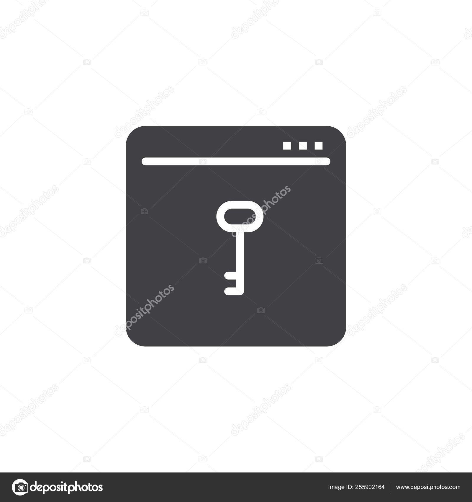 Browser window with key vector icon Stock Vector by ©avicons 255902164