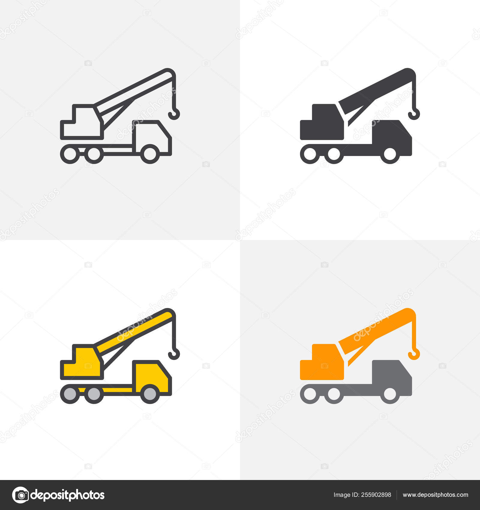 Mobile, telescopic truck mounted crane icon Stock Vector Image by ...