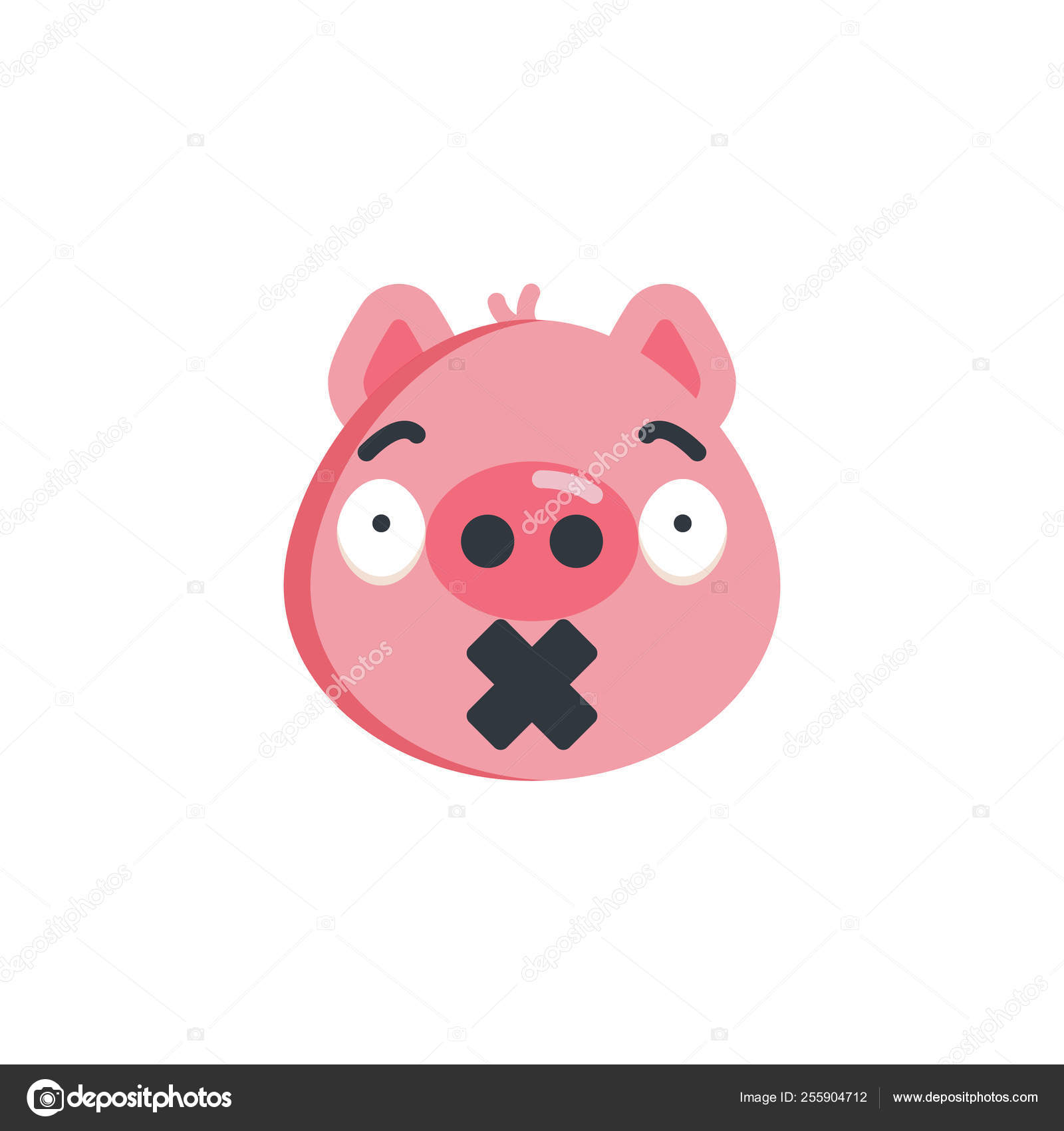 Cute silence emoji flat icon Stock Vector by ©avicons 255904712